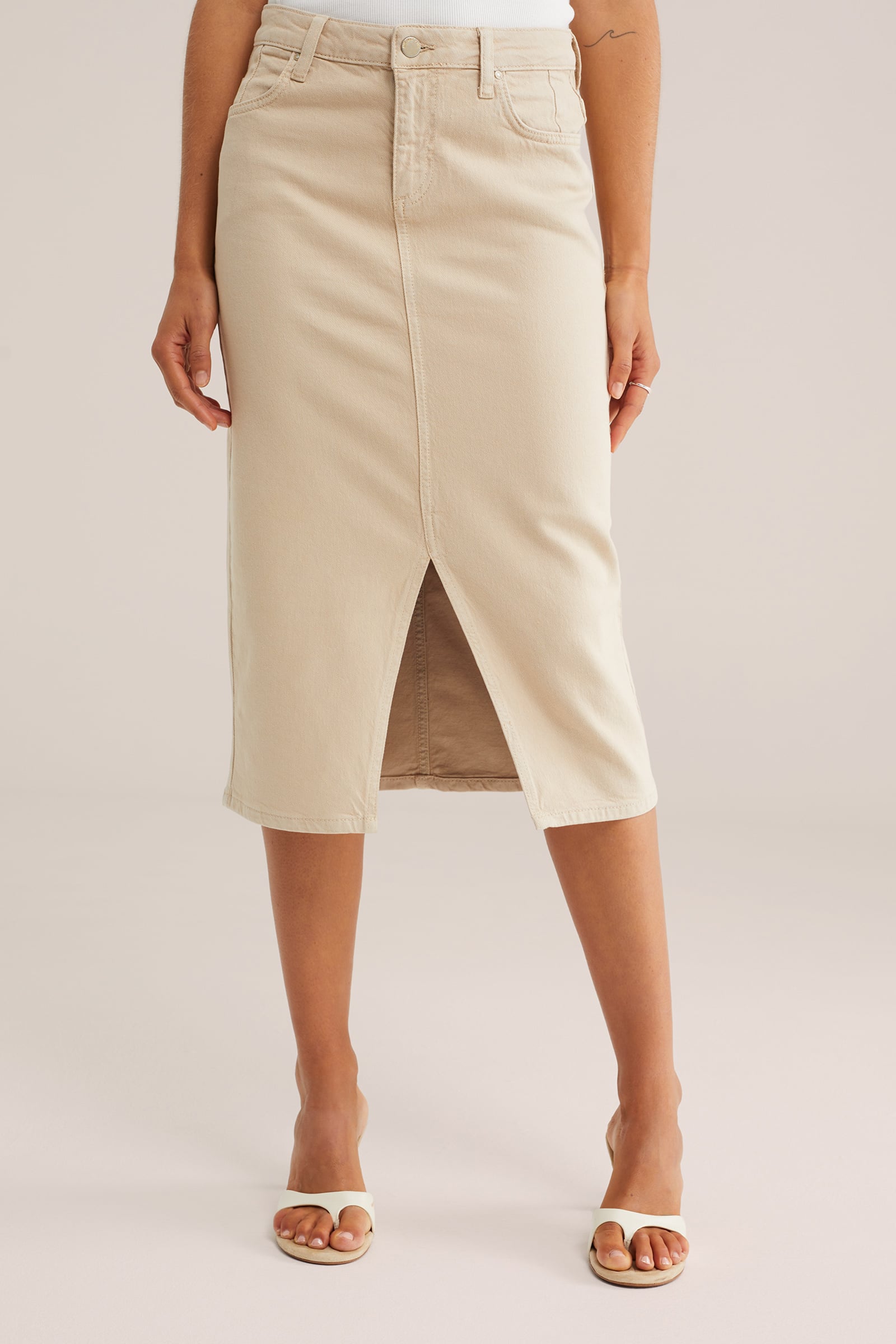 Dames midi denim rok | wefashion.com