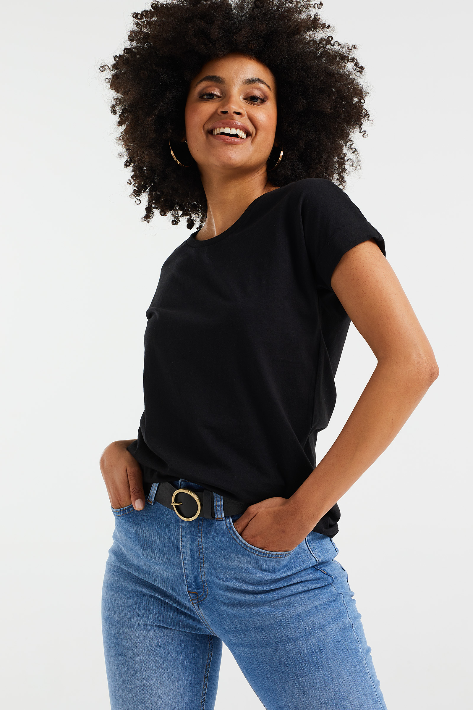 Dames regular fit T-shirt van katoen | wefashion.com