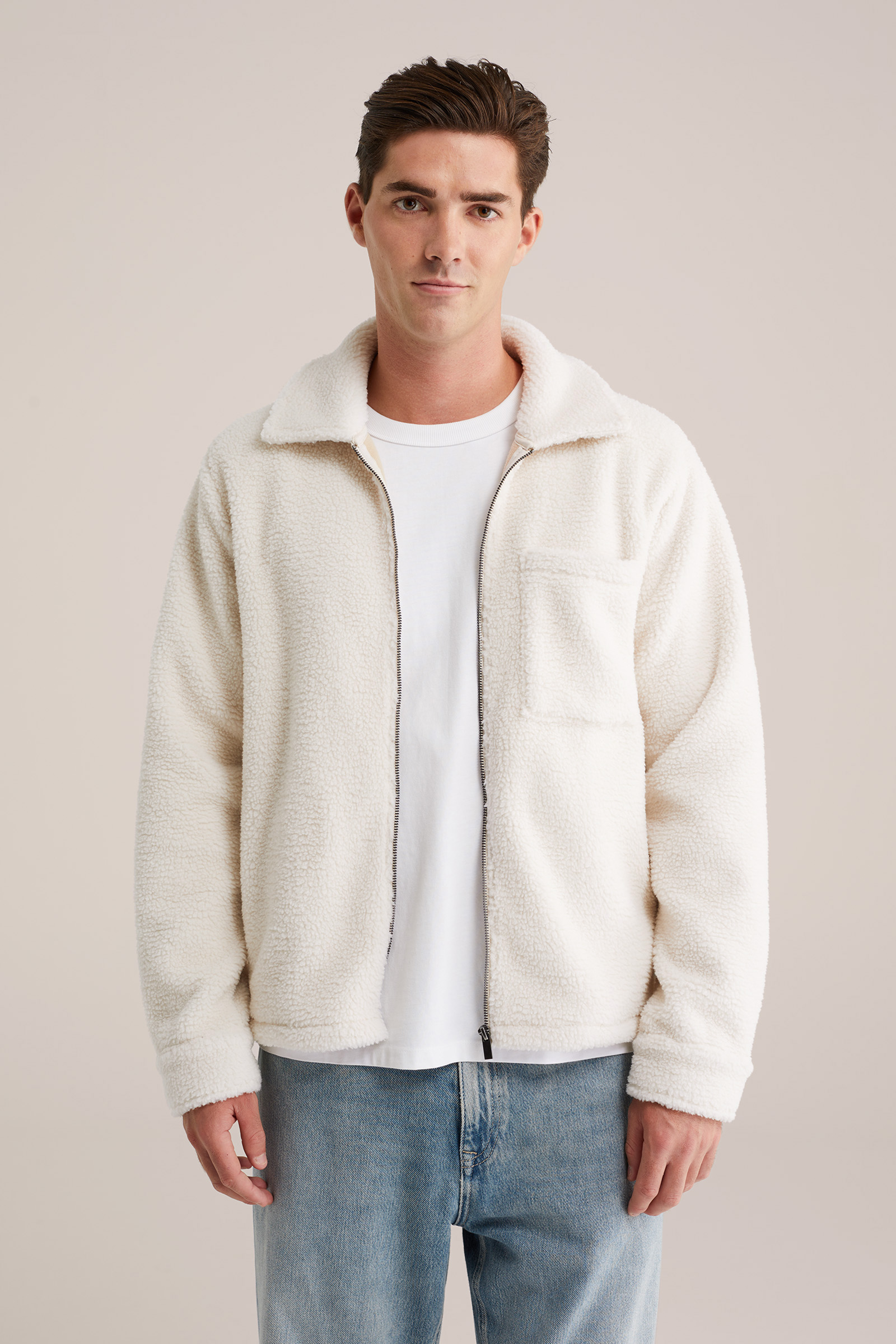 Heren regular fit teddy vest | wefashion.com