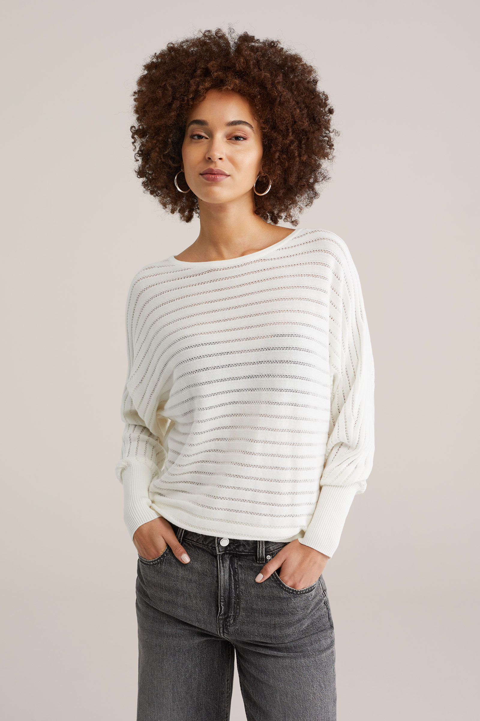 Dames trui met opengewerkt structuur | wefashion.com