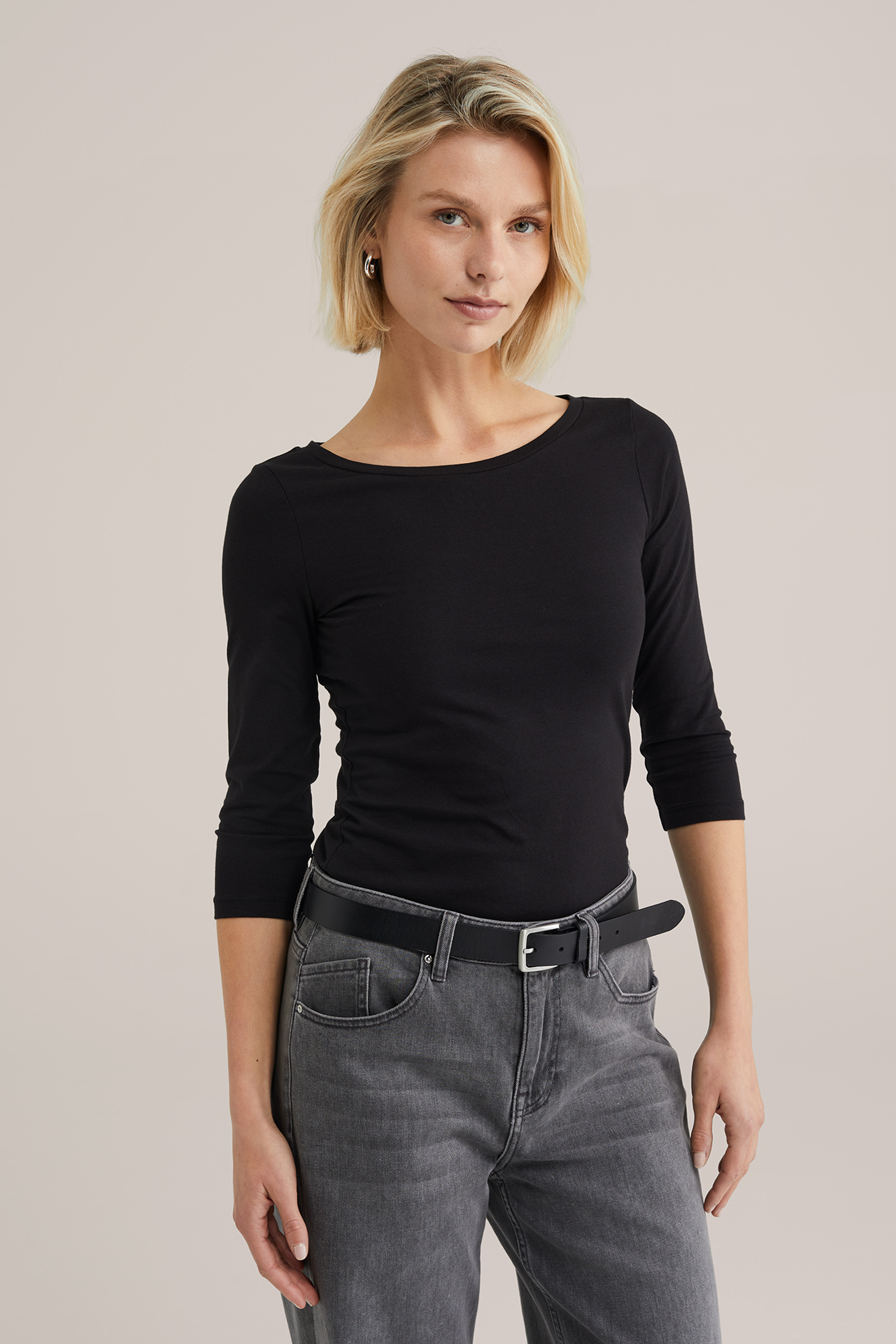 Dames T-shirt met driekwart mouwen | wefashion.com