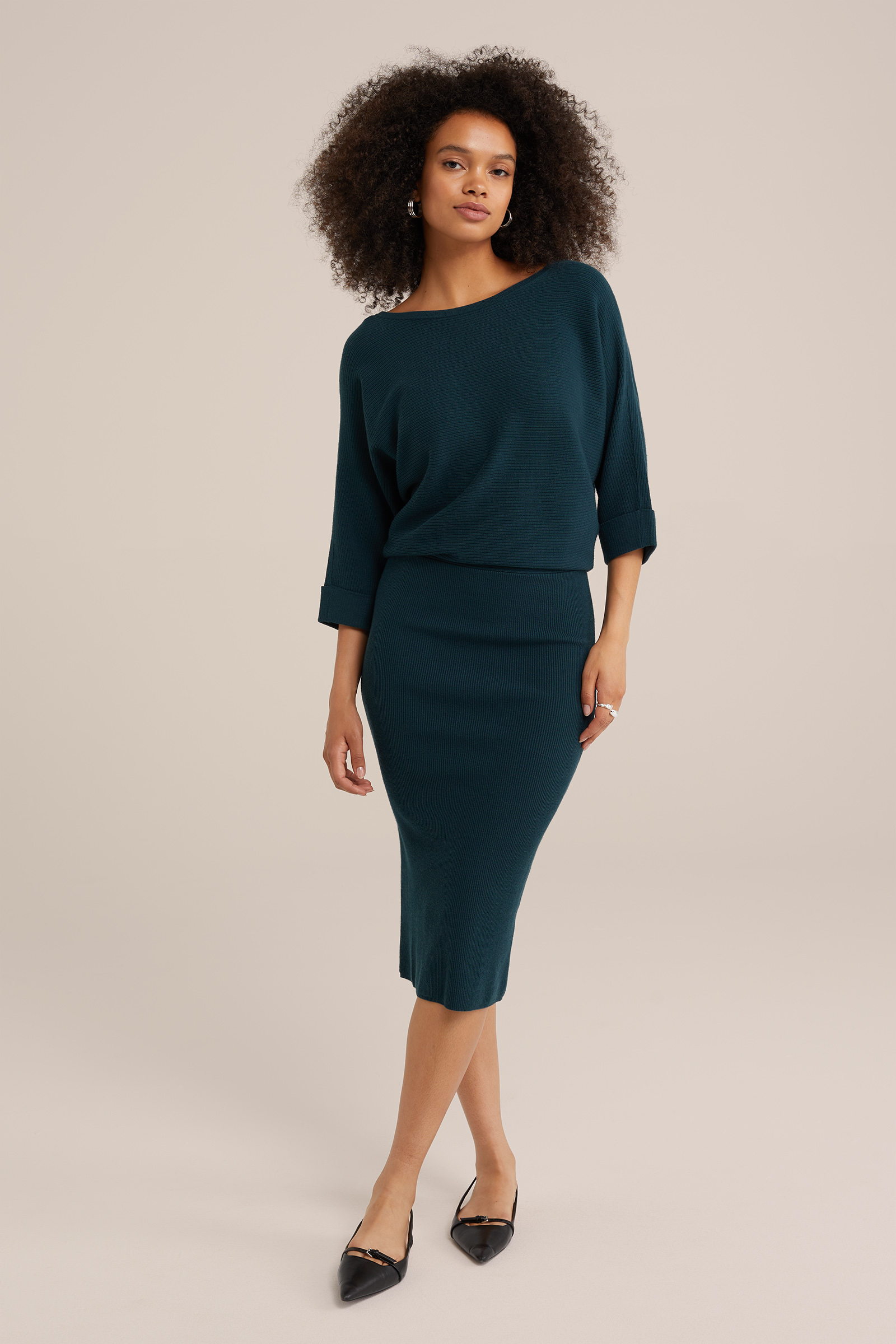 Dames geribde jurk | wefashion.com