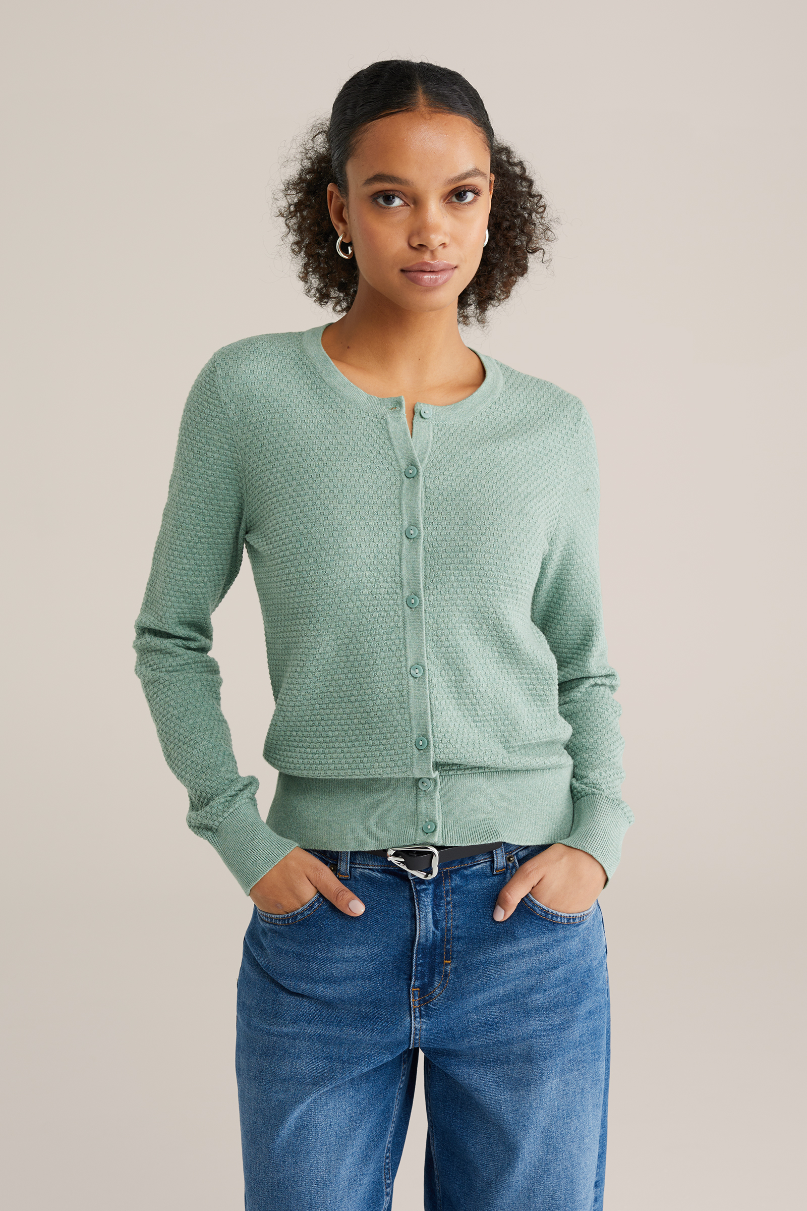 Dames gebreid vest met structuur | wefashion.com