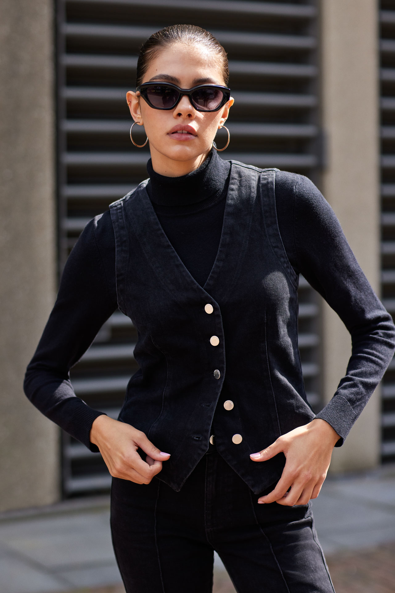 Dames denim gilet | wefashion.com
