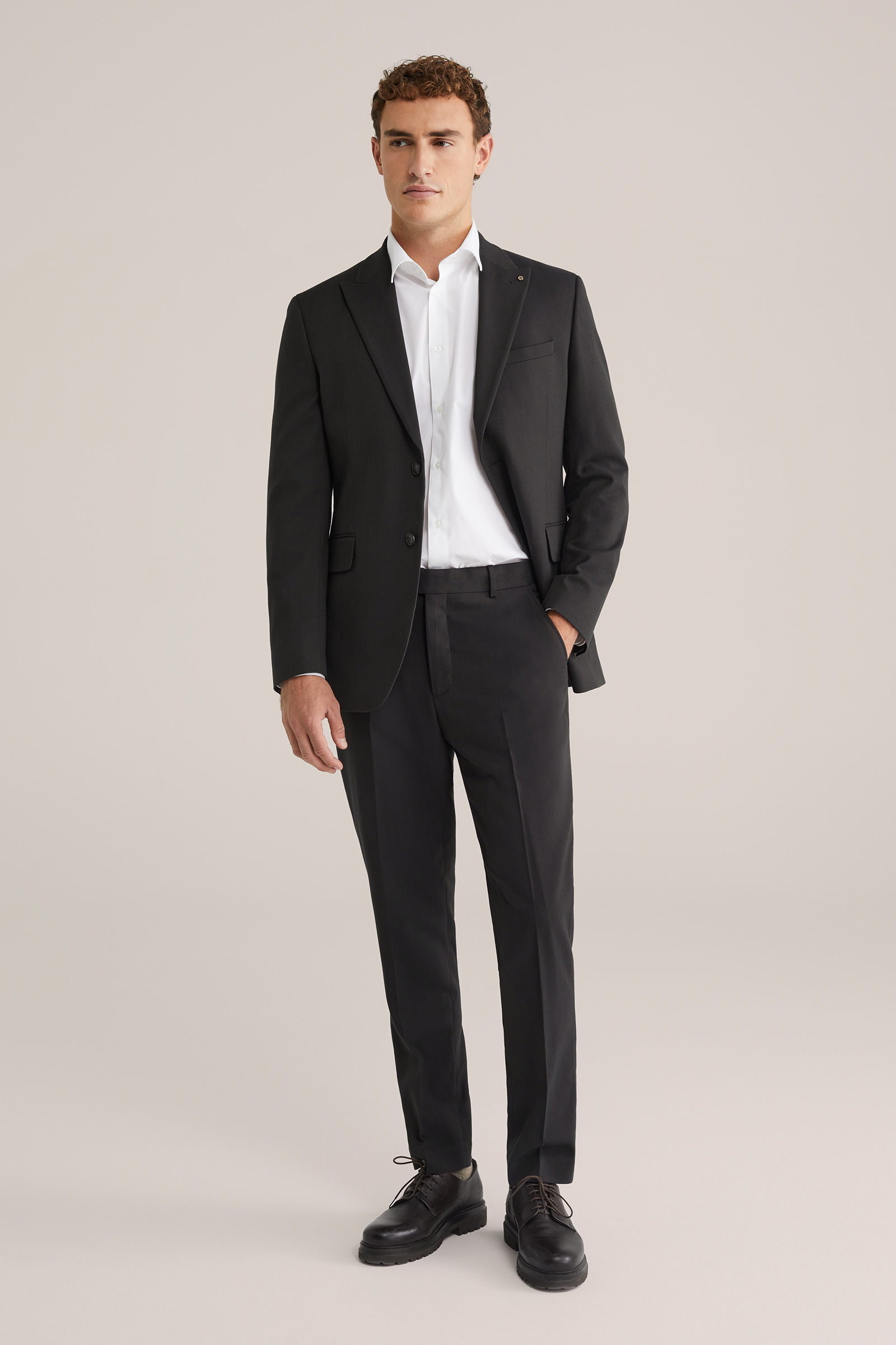 Herren-Slim-Fit-Anzug mit Jacquard-Print | wefashion.com