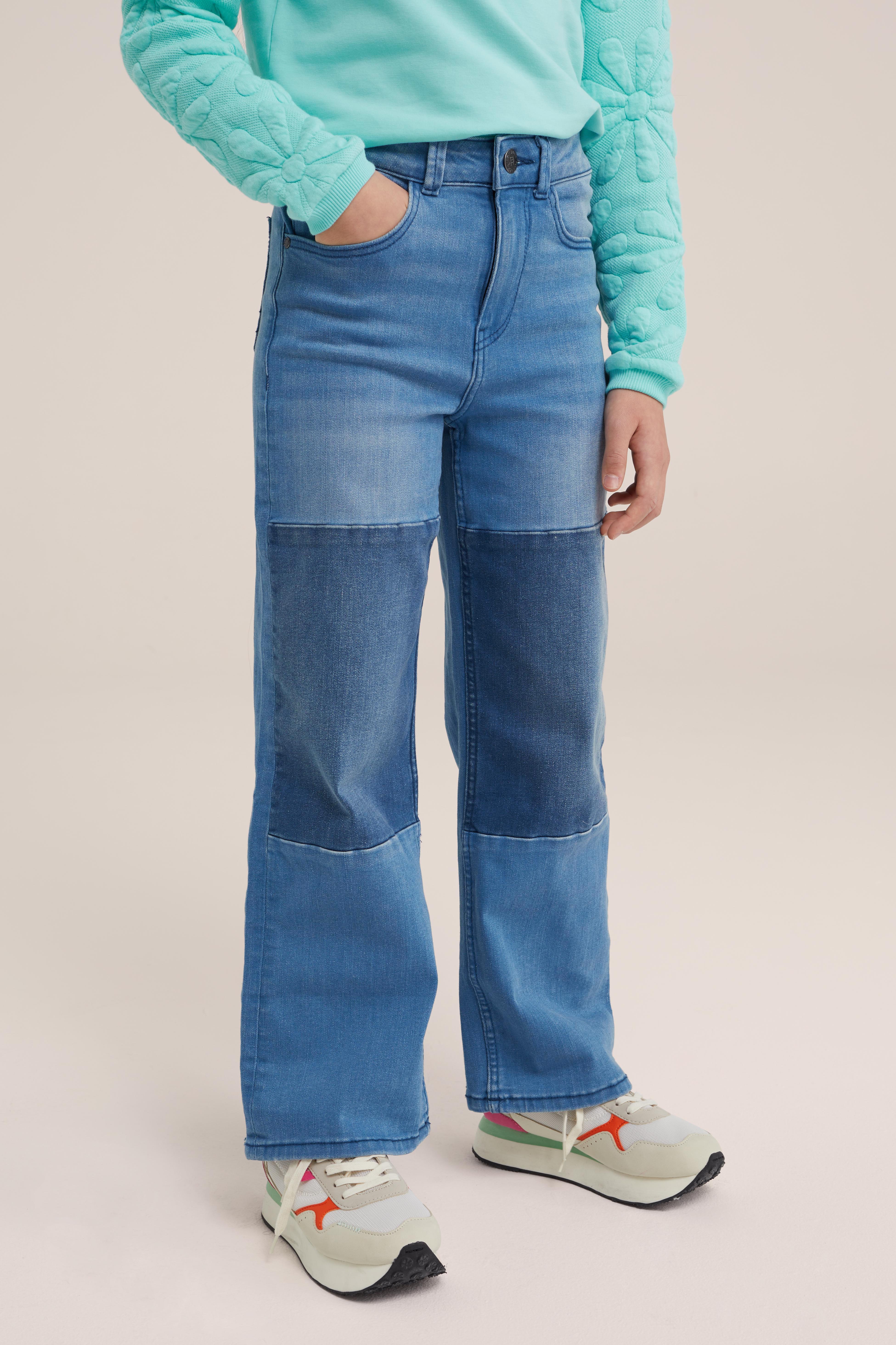 Meisjes wide leg jeans met stretch | wefashion.com