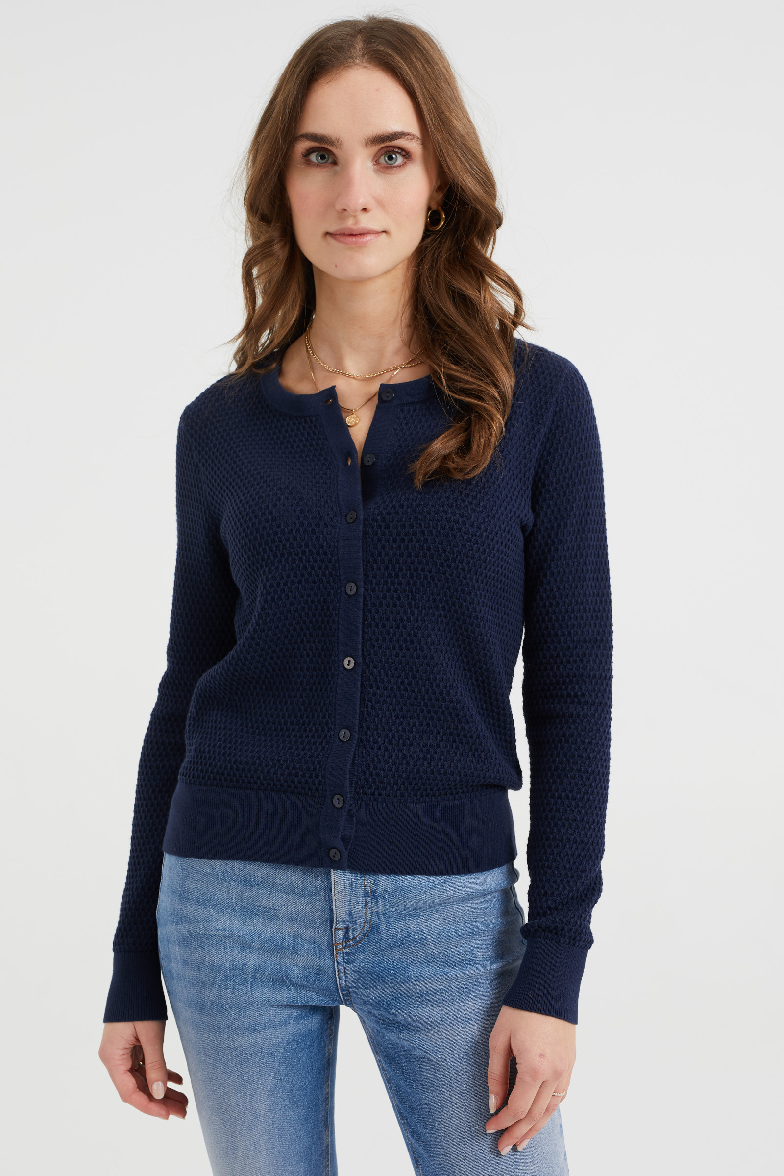 Dames gebreid vest met structuur | wefashion.com