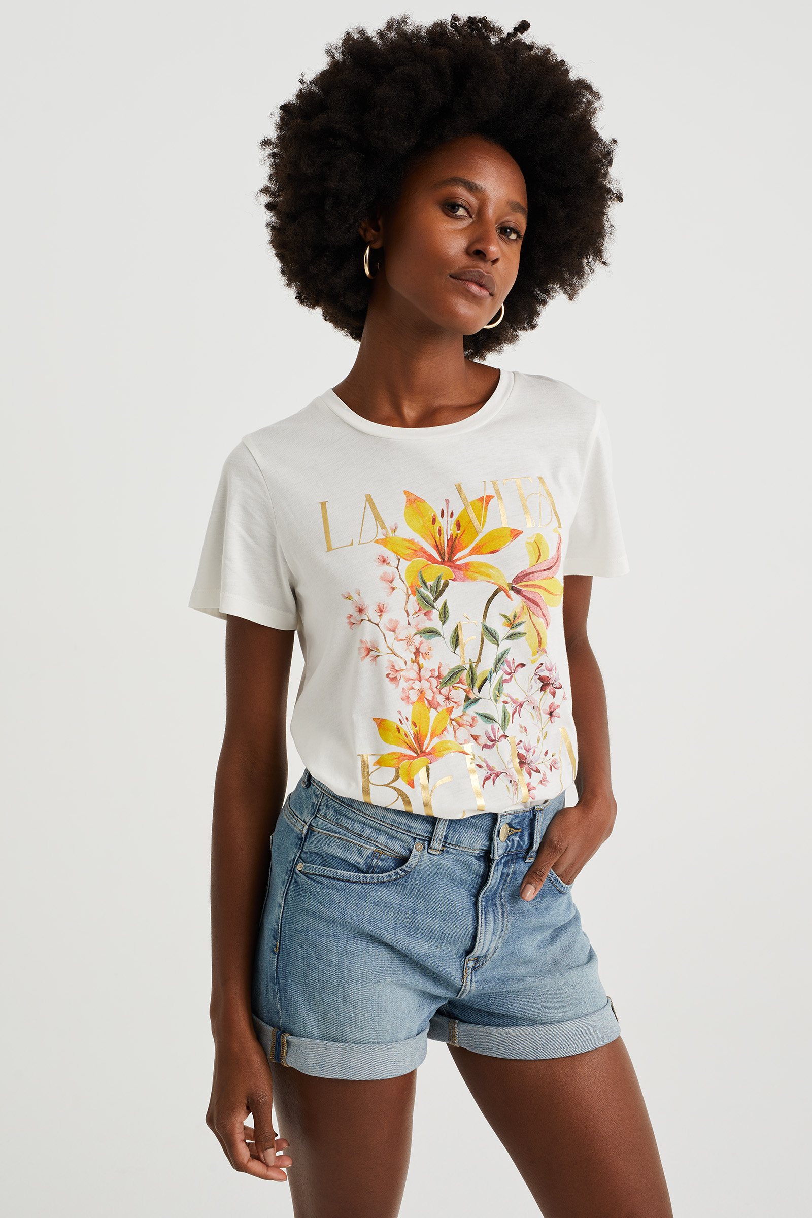 Dames T-shirt met opdruk | wefashion.com