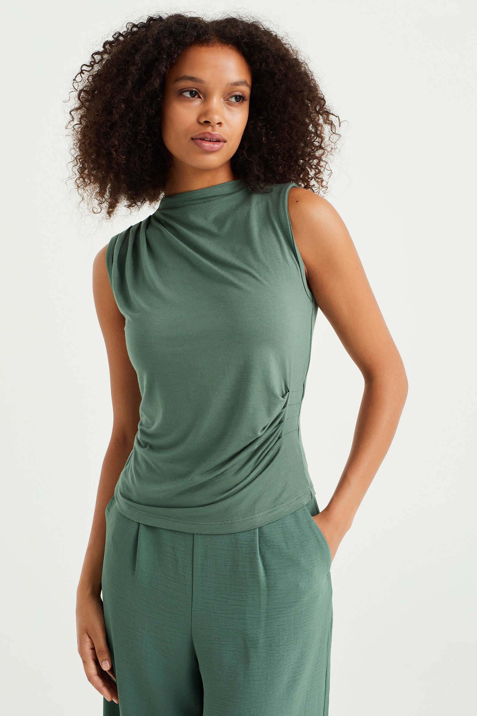 Dames gedrapeerde top | wefashion.com