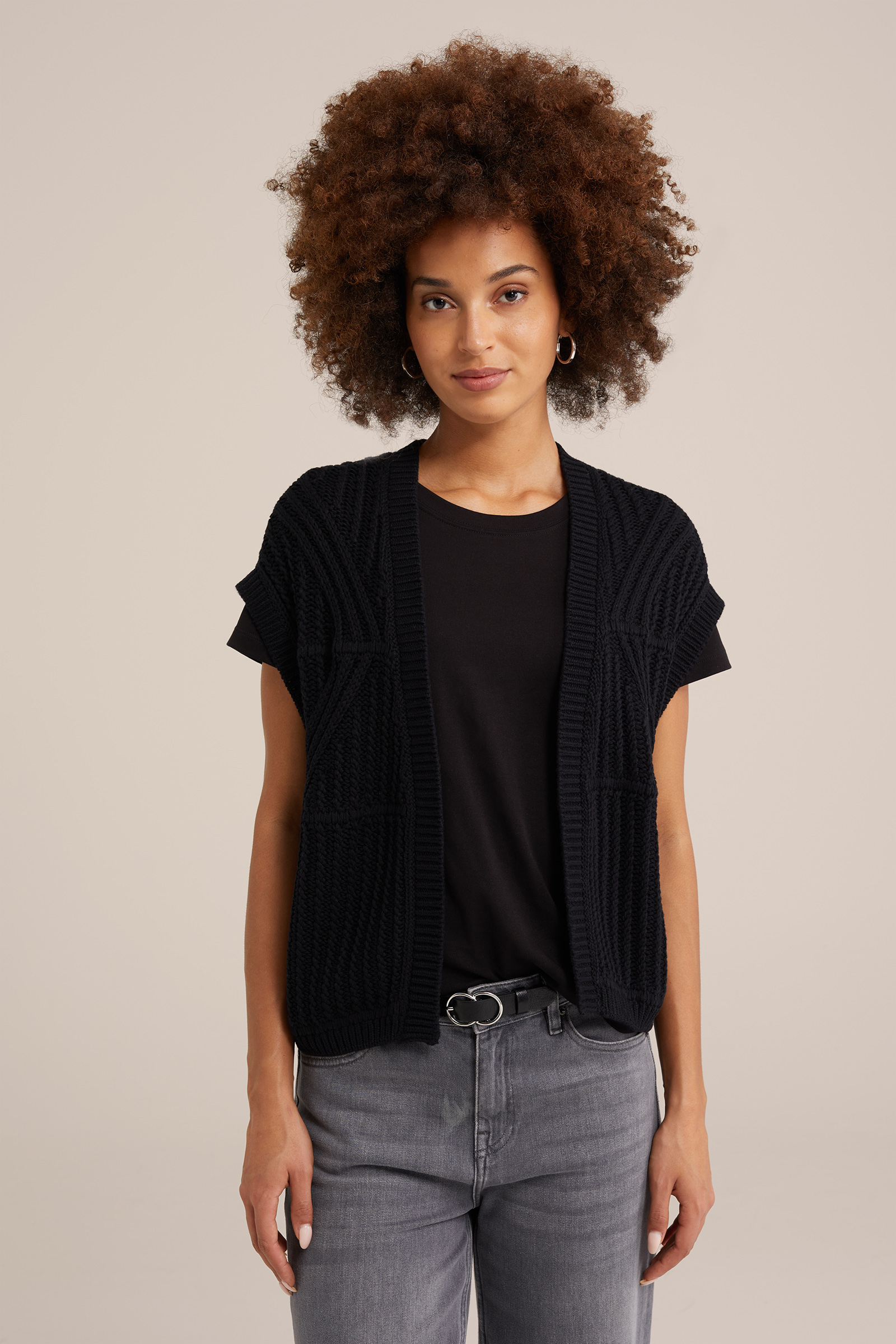 Dames gebreid vest met structuur | wefashion.com