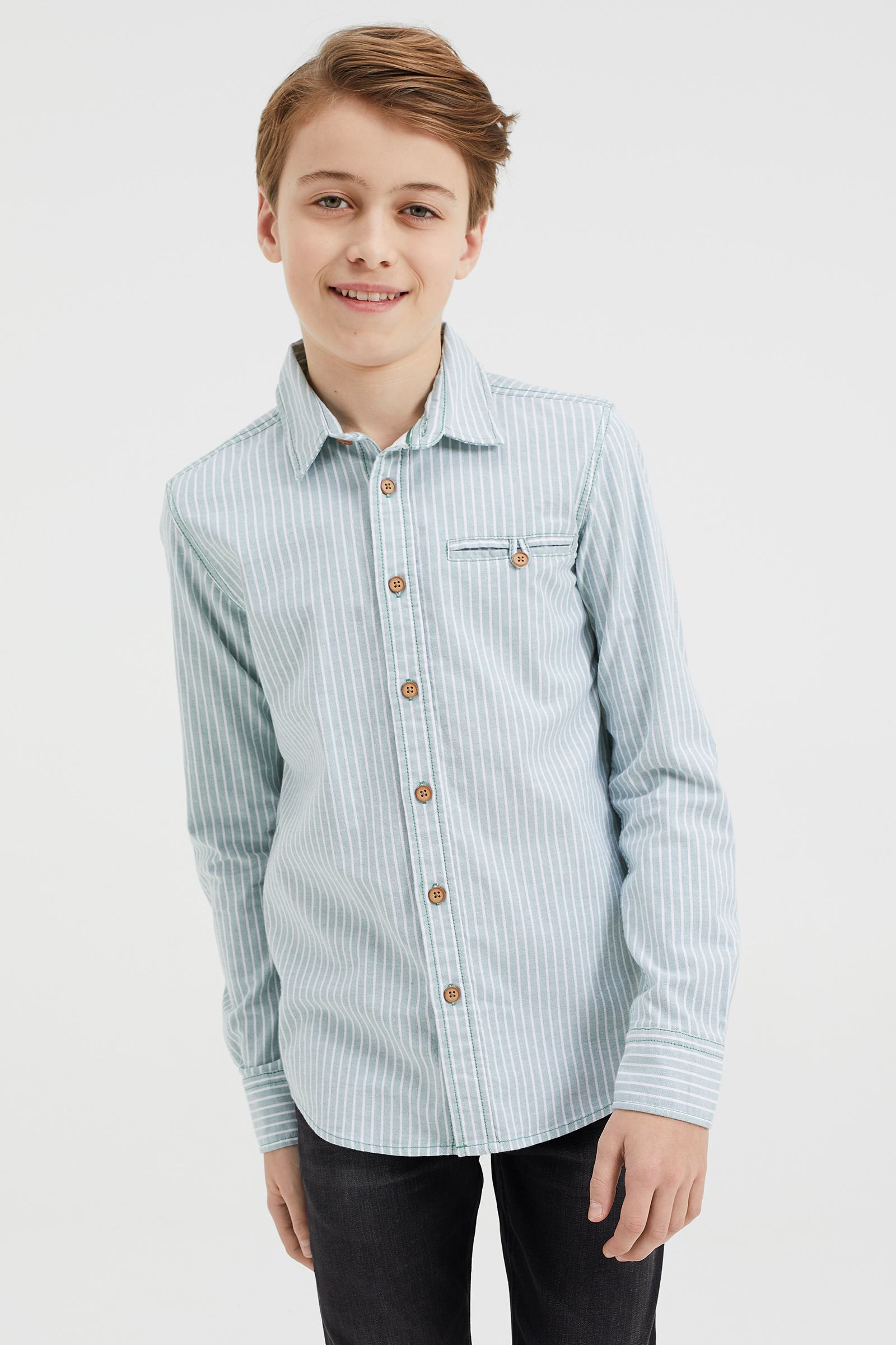 Chemise oxford rayée garçon | wefashion.com