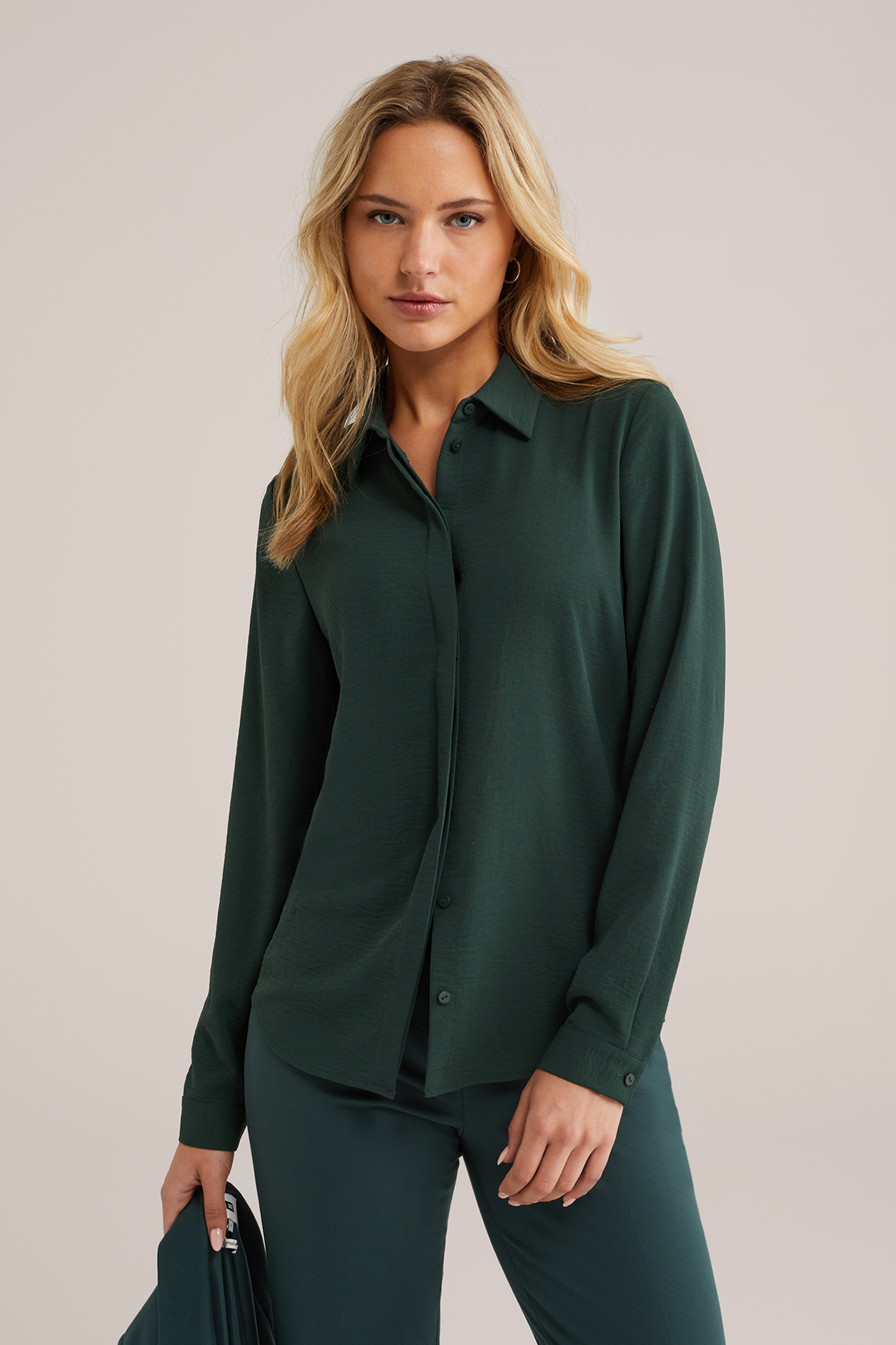 Dames blouse met fijne structuur | wefashion.com