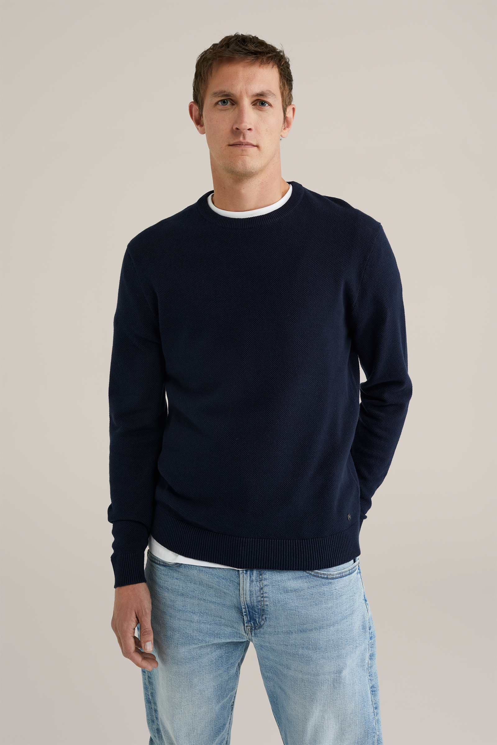 Heren Regular fit trui met structuur | wefashion.com