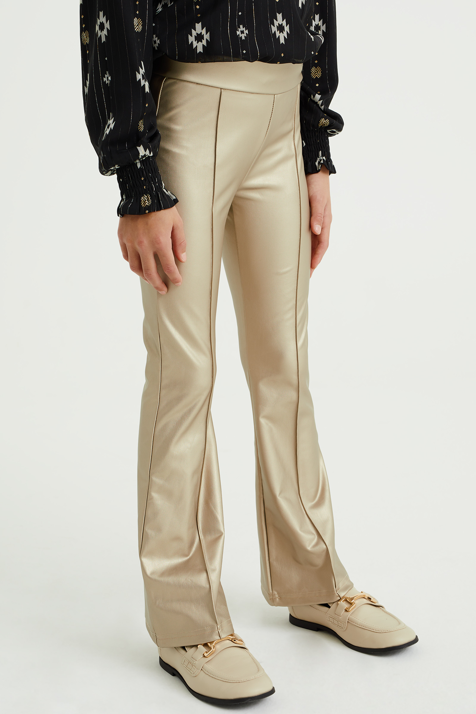 Meisjes flared legging van metallic | wefashion.com