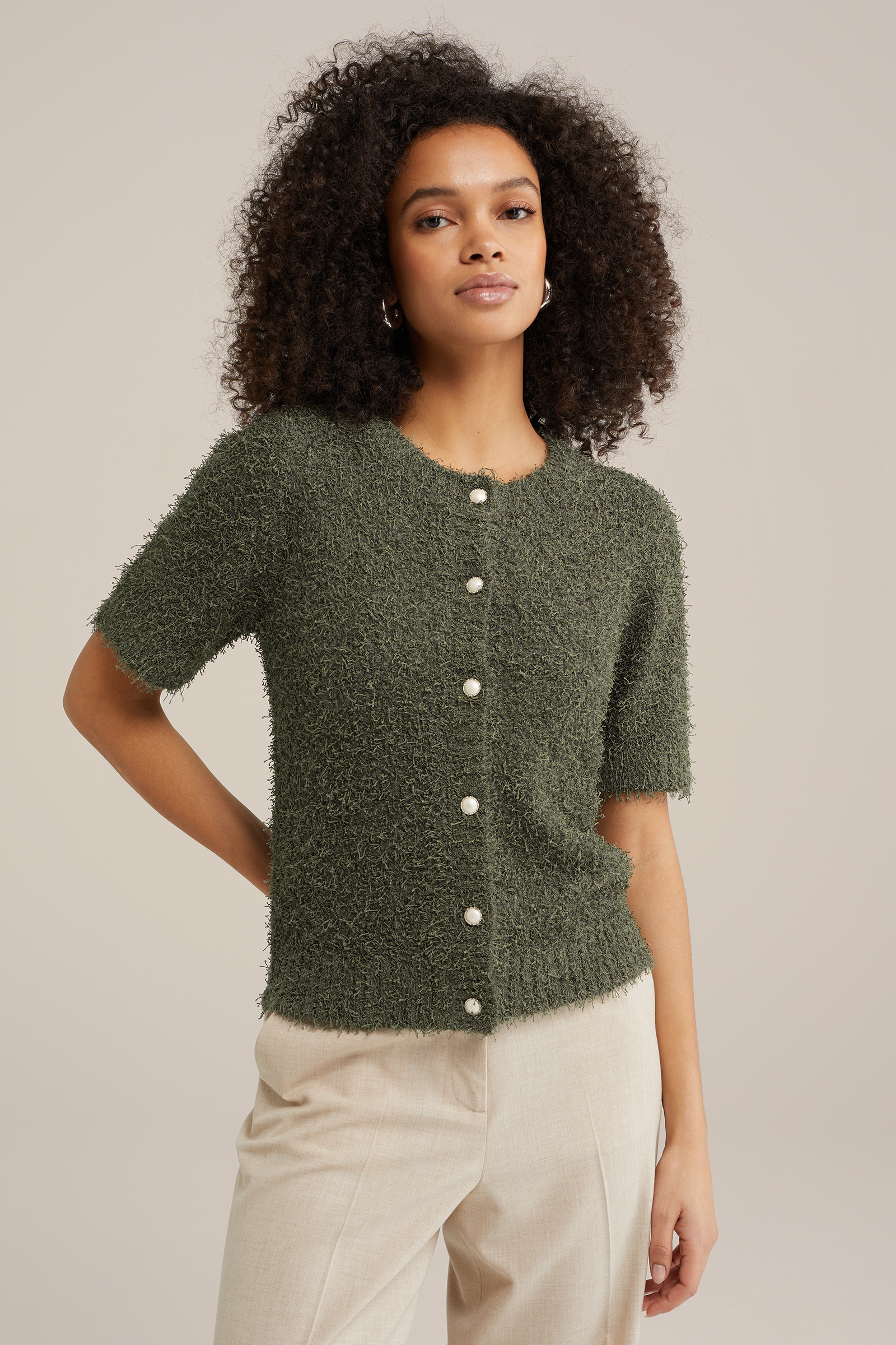 Dames gebreid vest met structuur | wefashion.com