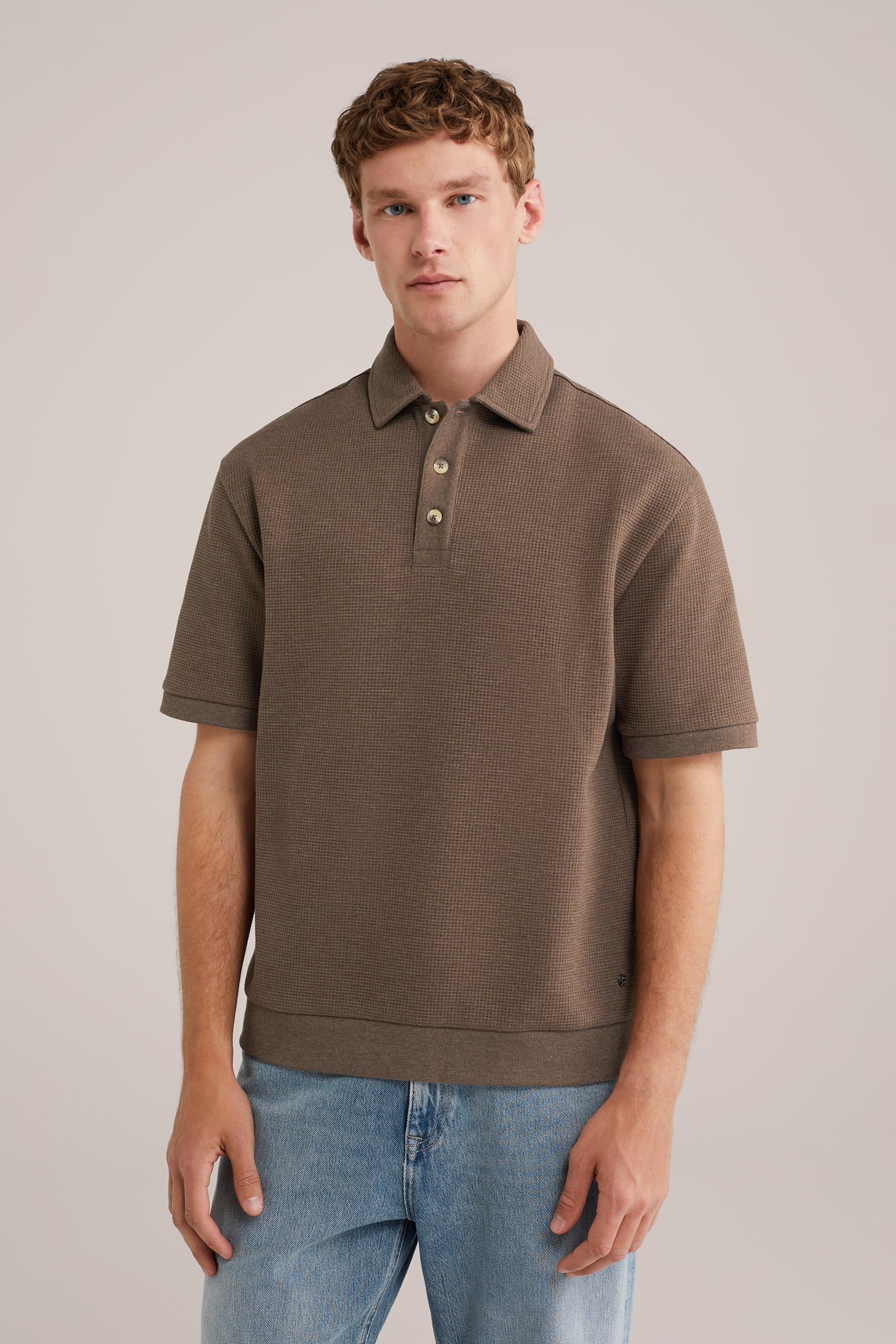 Heren Loose fit polo met structuur | wefashion.com