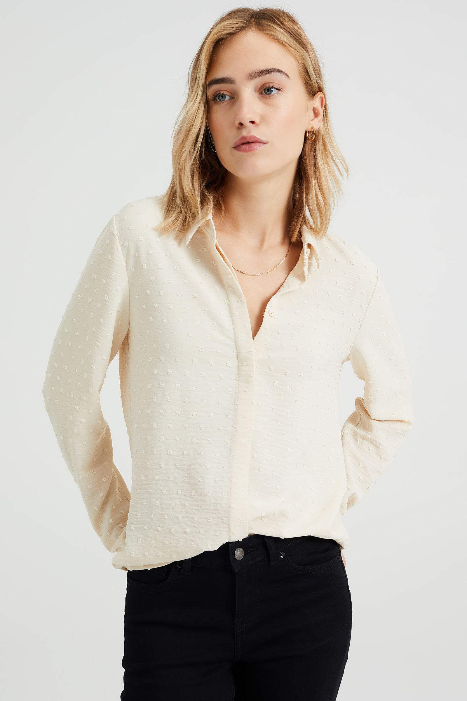 Dames blouse met structuur | wefashion.com