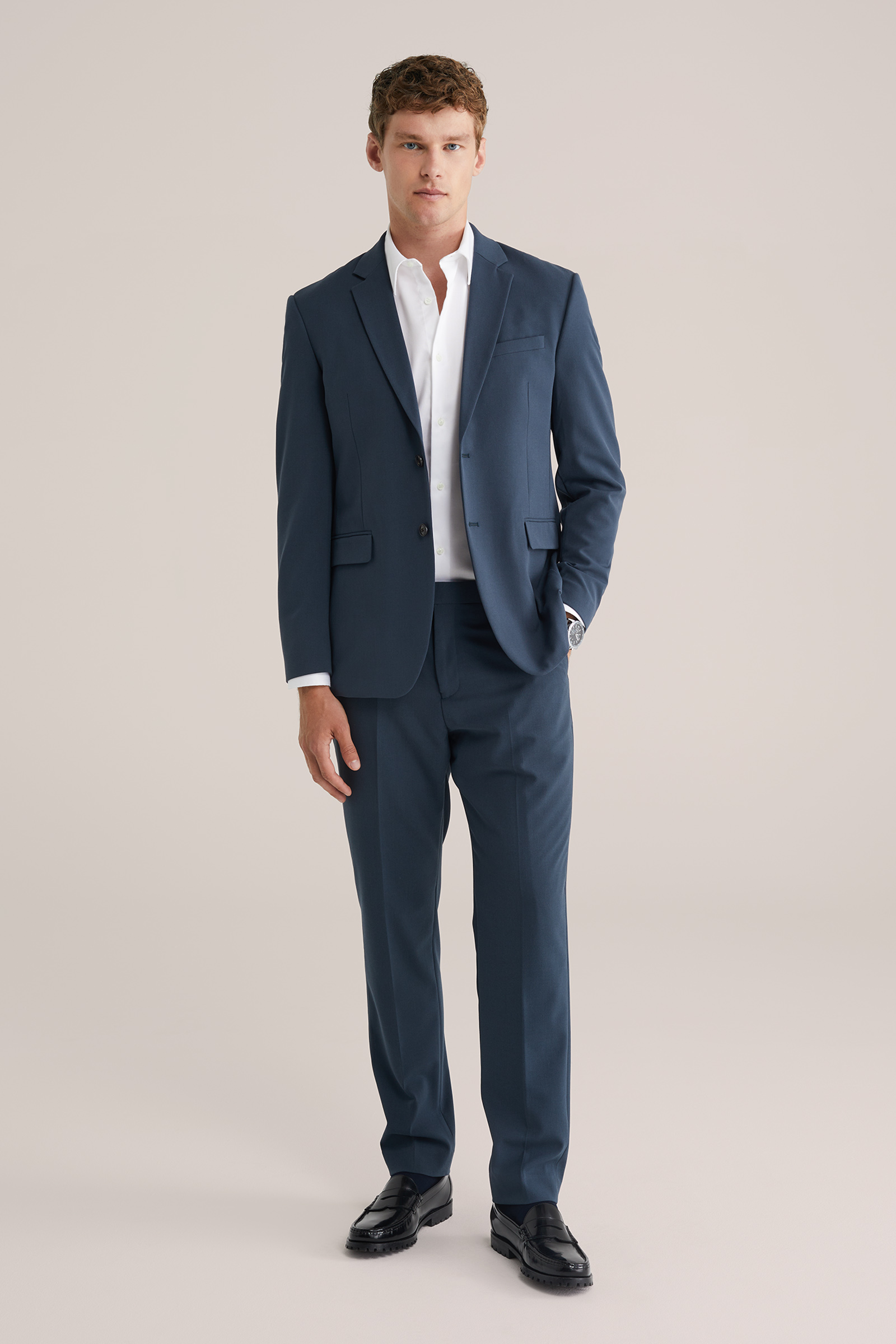 Heren Slim fit pak met stretch - THE FLEX SUIT | wefashion.com