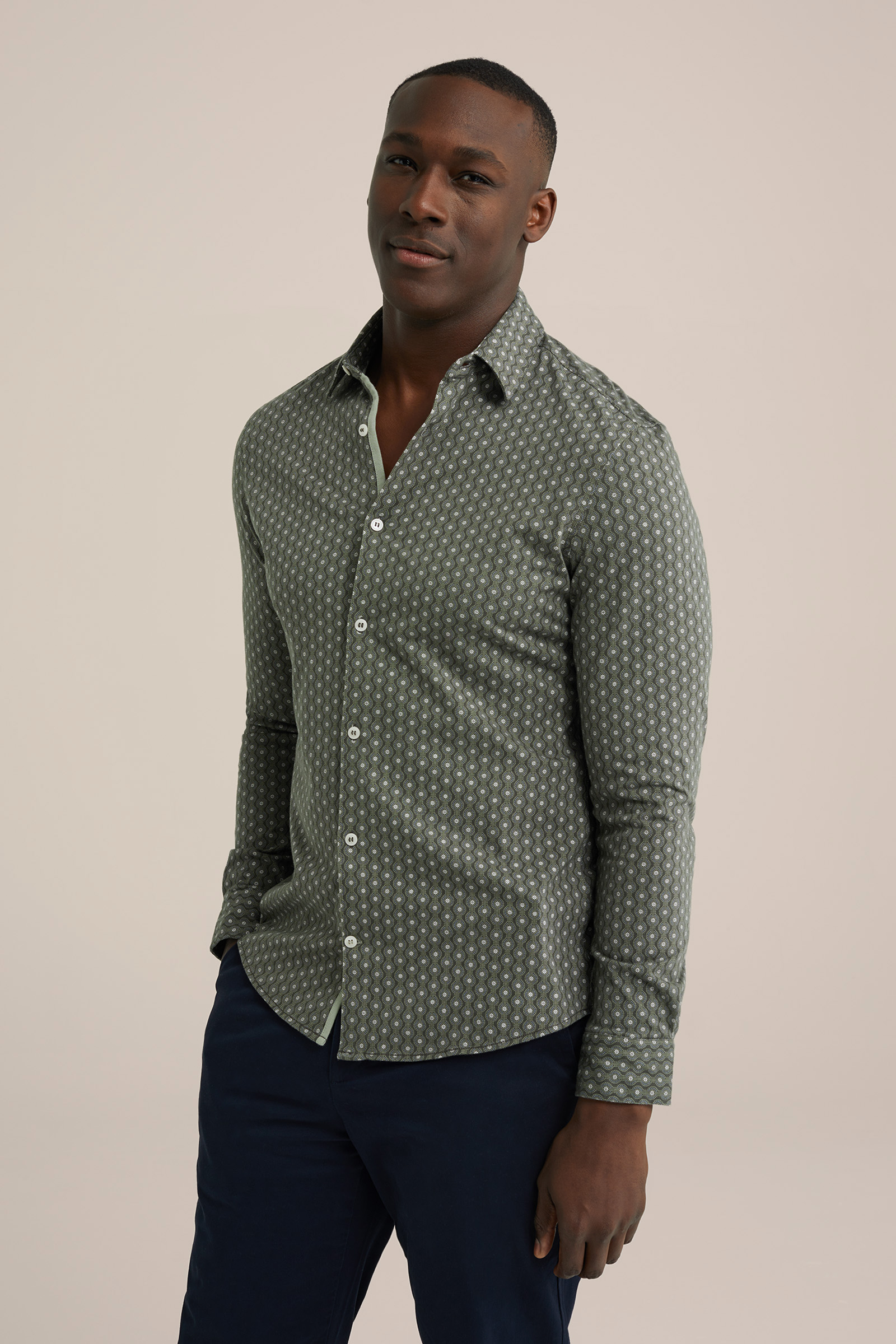 Heren Slim fit overhemd met print | wefashion.com
