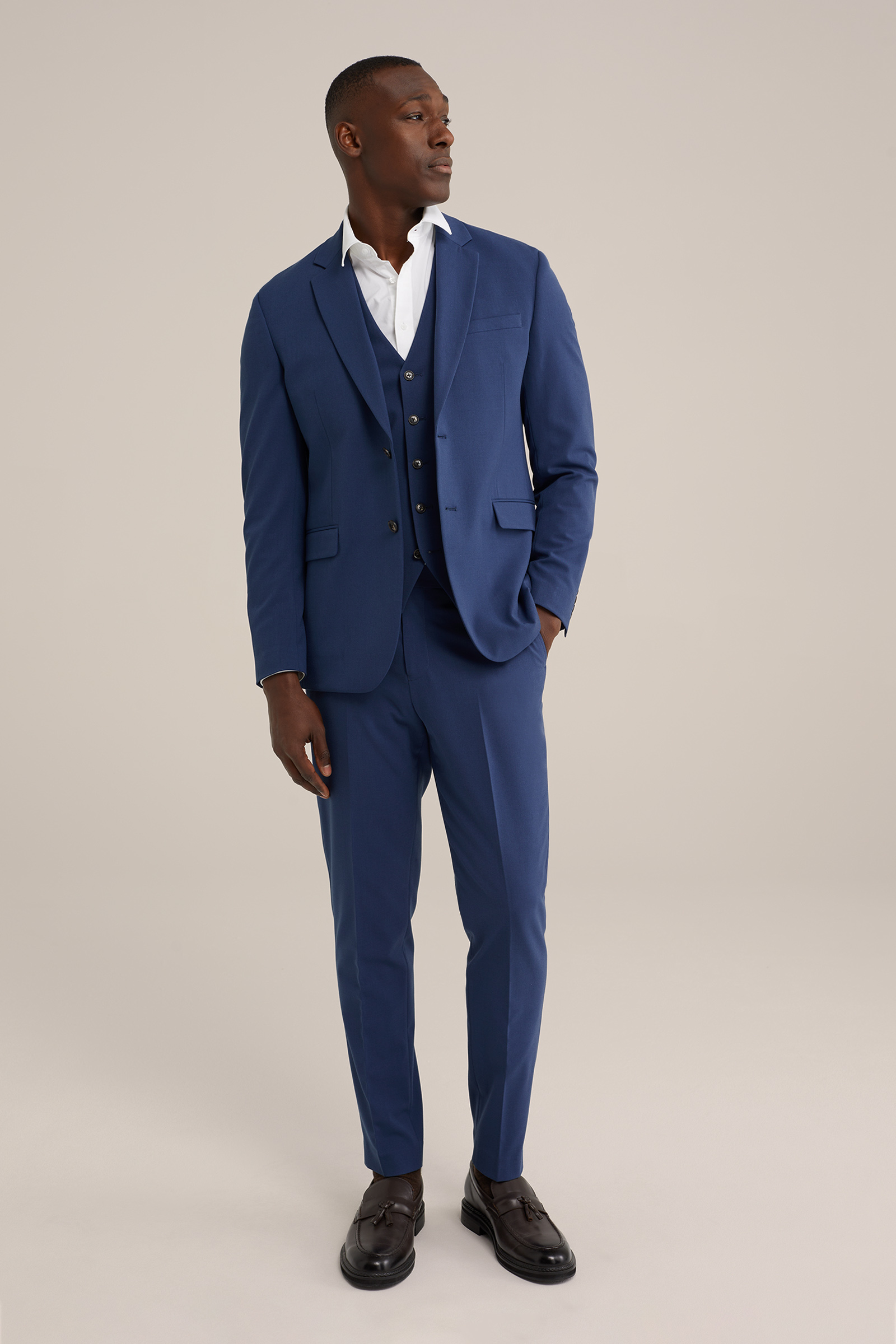 Heren Driedelig slim fit pak met stretch - THE FLEX SUIT | wefashion.com