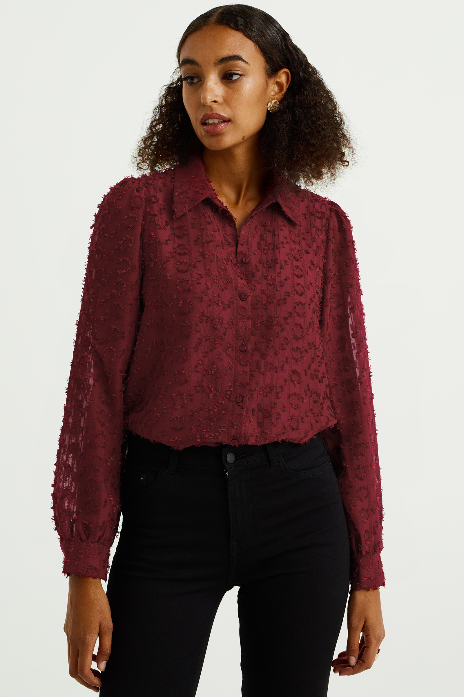 Dames blouse met structuur | wefashion.com