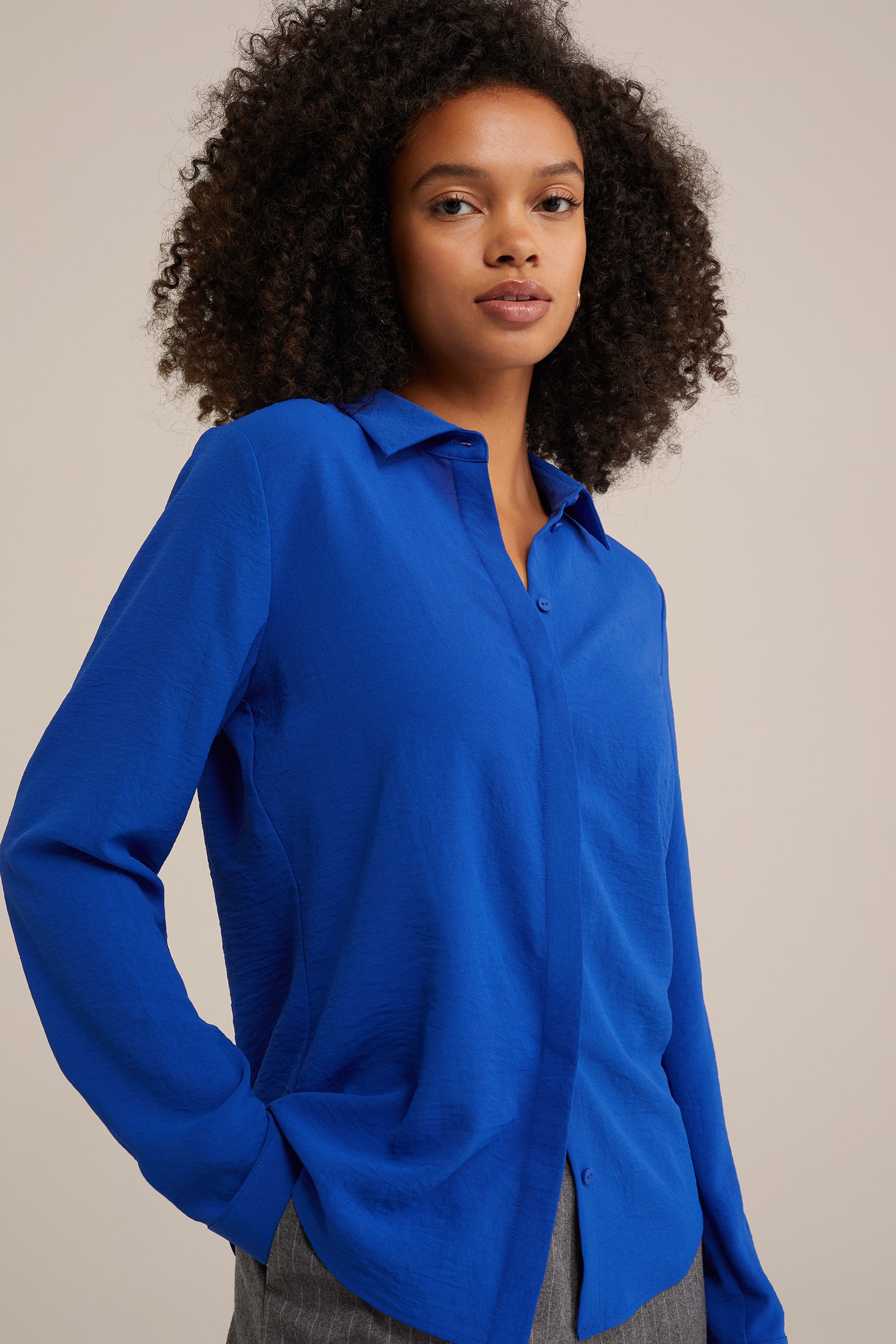 Dames blouse met fijne structuur | wefashion.com