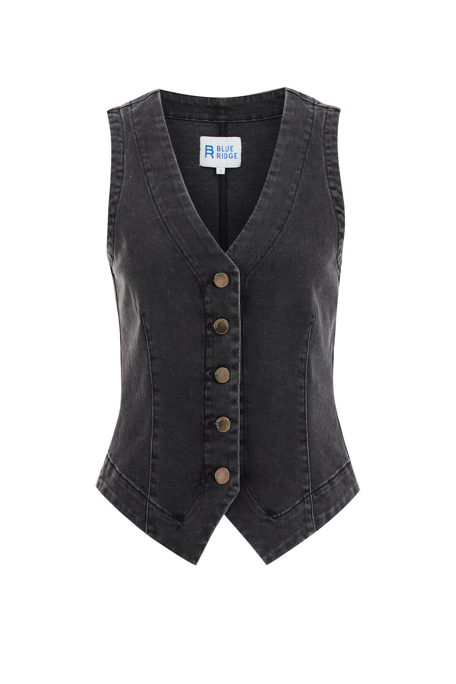 Dames denim gilet met comfort stretch | wefashion.com