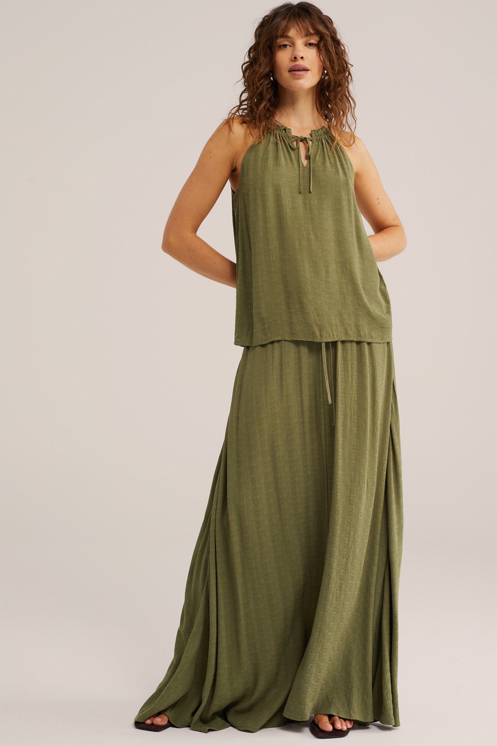 Dames maxi rok met structuur | wefashion.com