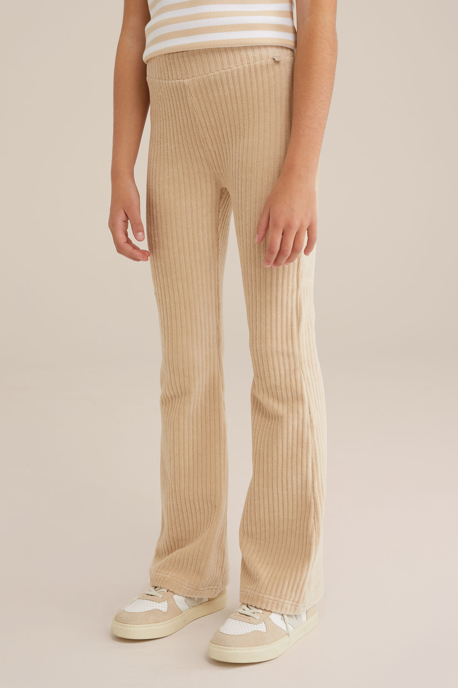 Meisjes velvet flared legging van ribstof | wefashion.com