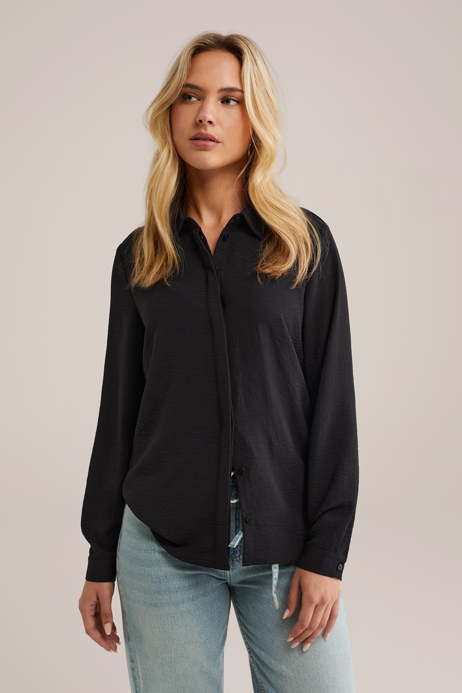 Dames blouse met fijne structuur | wefashion.com