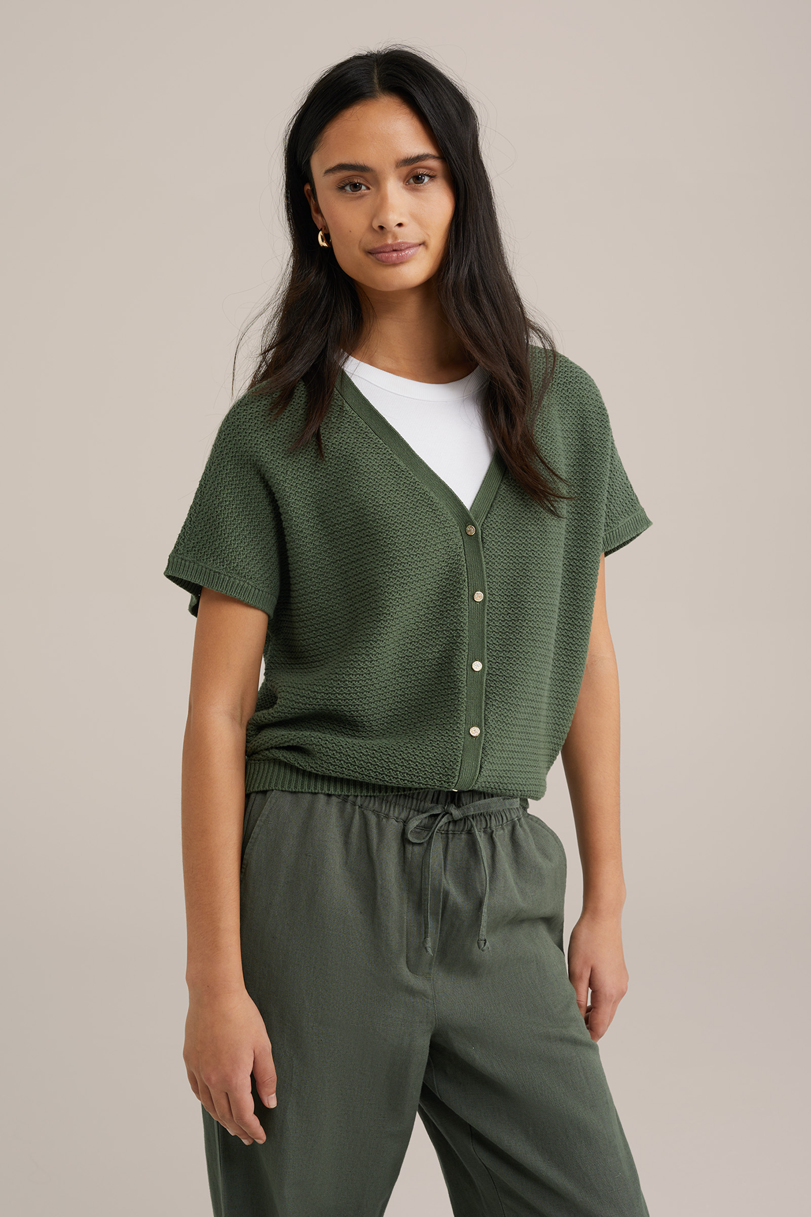 Dames gebreid vest met structuur | wefashion.com