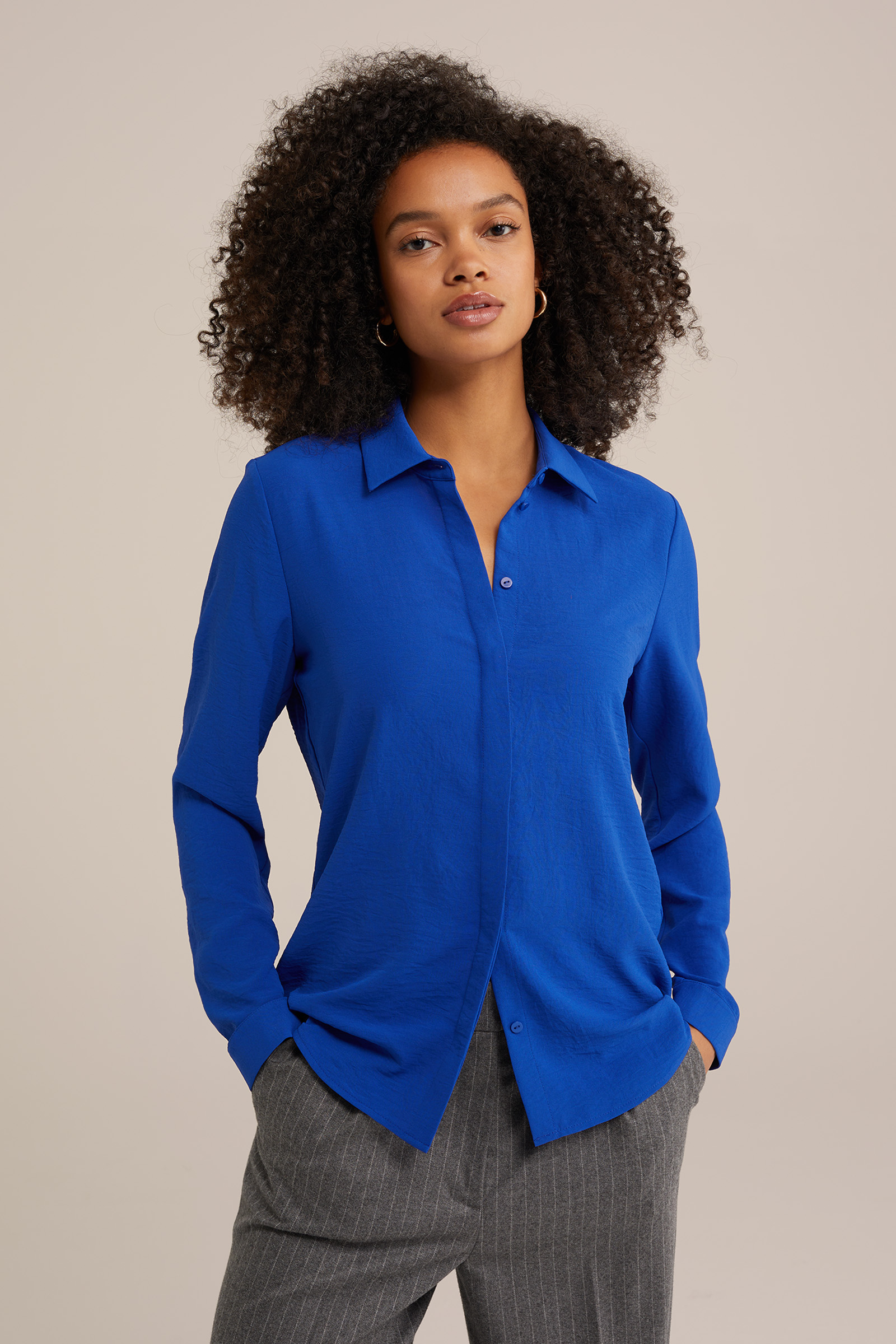 Dames blouse met fijne structuur | wefashion.com