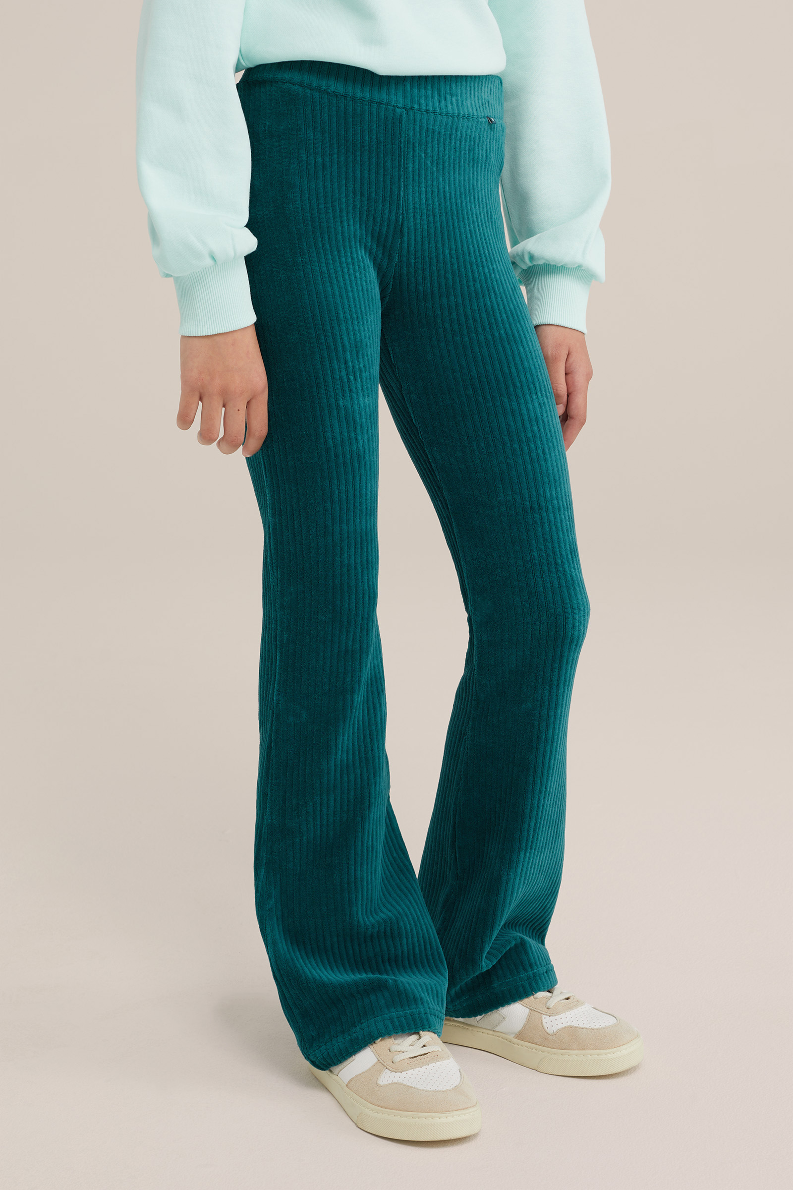 Meisjes velvet flared legging van ribstof | wefashion.com
