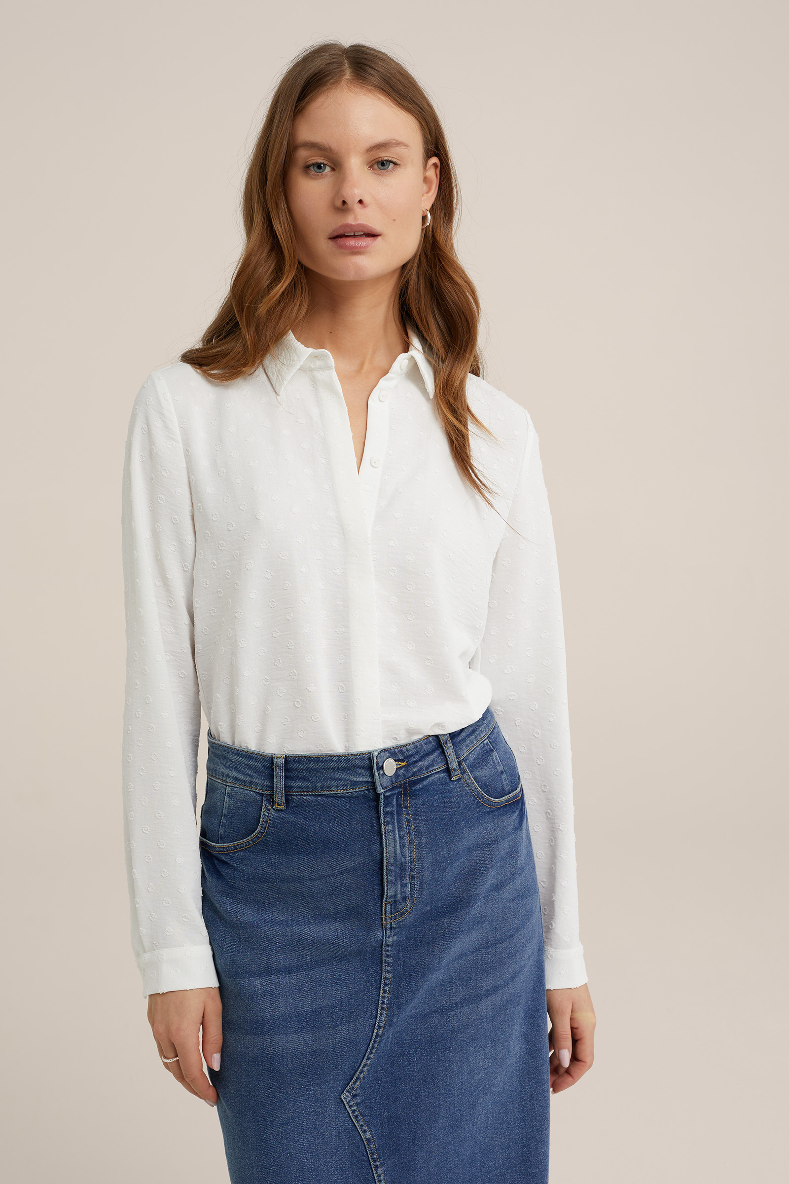 Dames blouse met structuur | wefashion.com