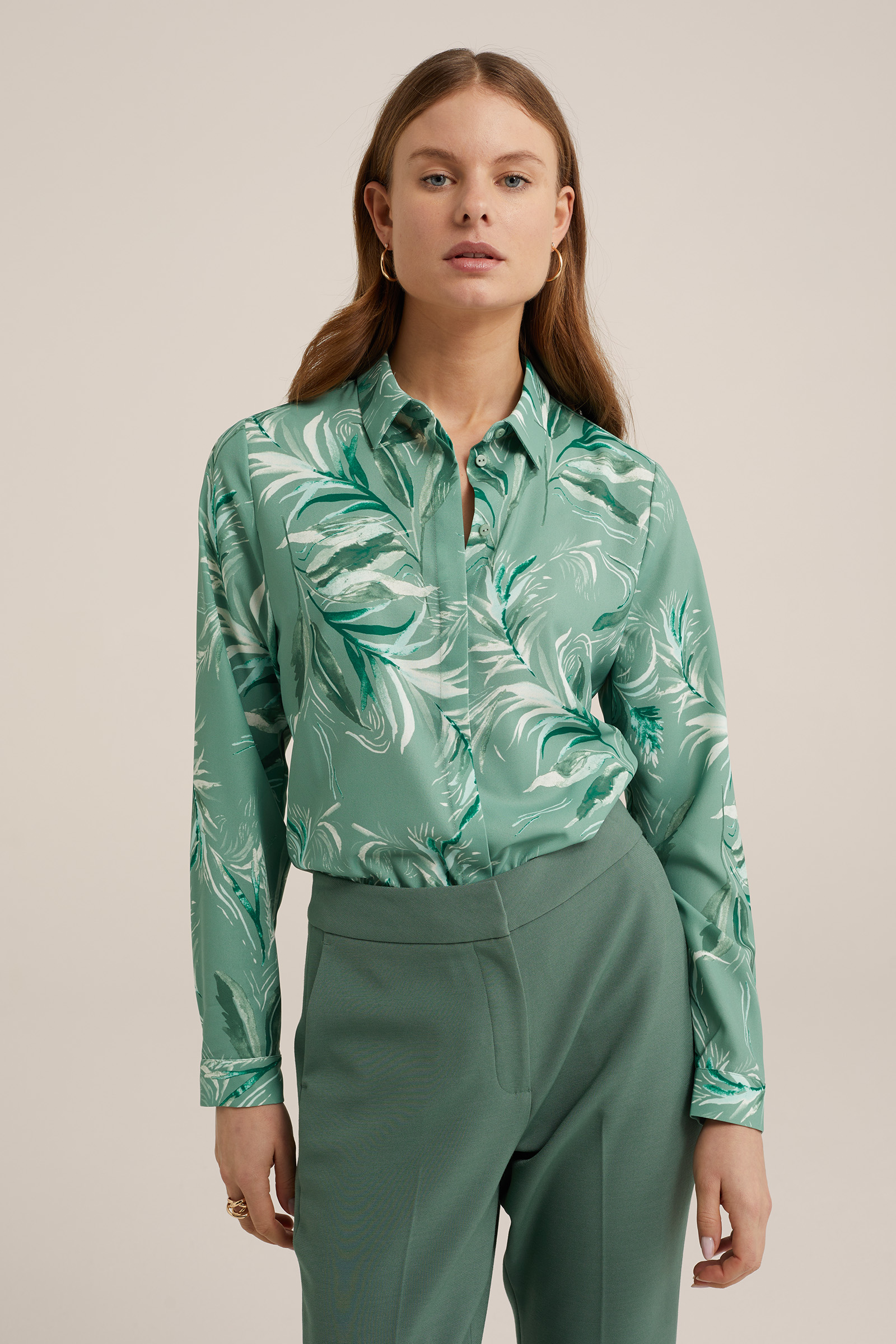 Dames blouse met fijne structuur | wefashion.com
