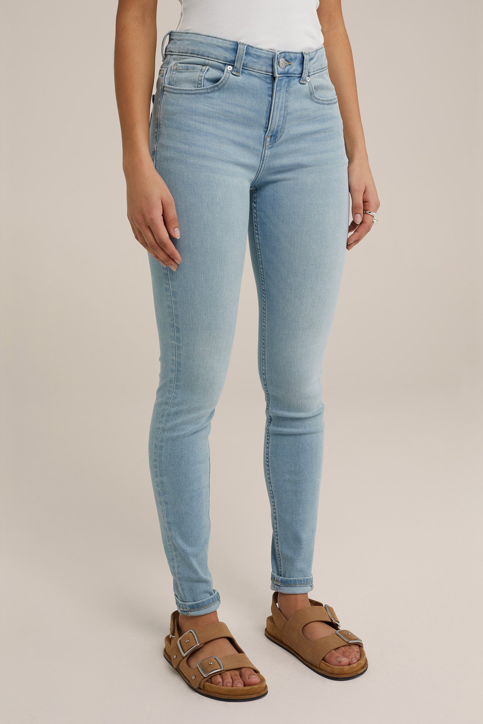 Dames mid rise superskinny jeans met superstrech | wefashion.com