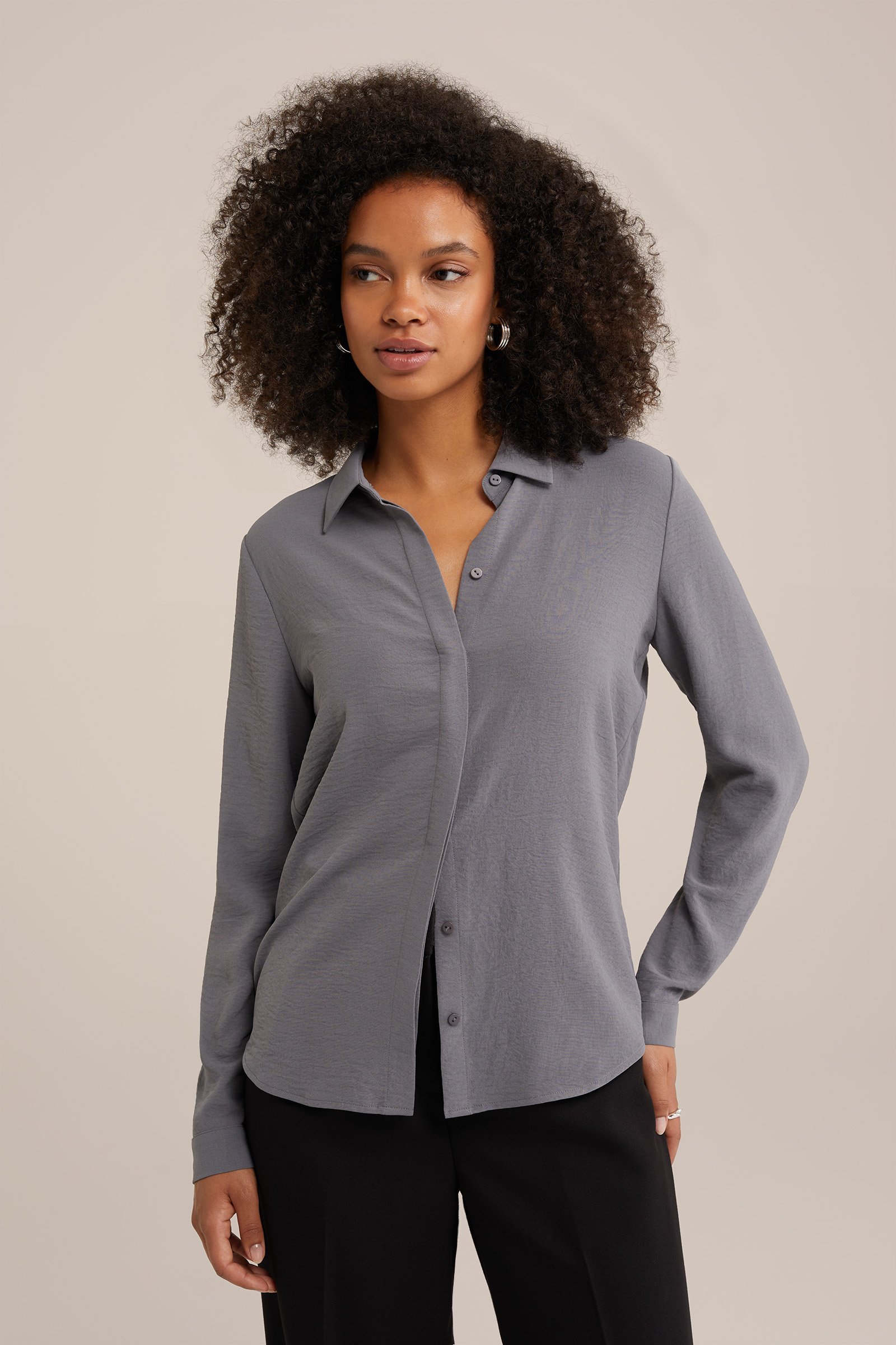 Dames blouse met fijne structuur | wefashion.com