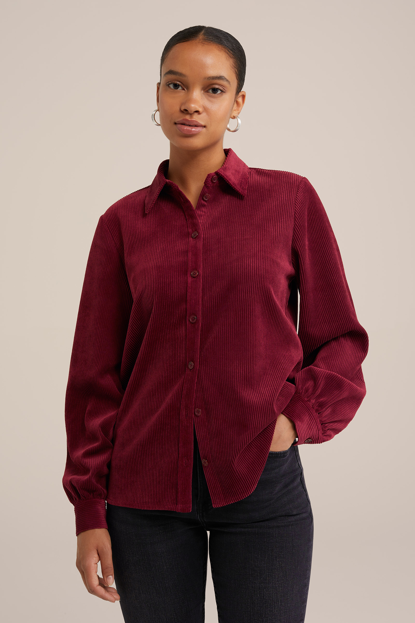 Dames blouse van corduroy | wefashion.com