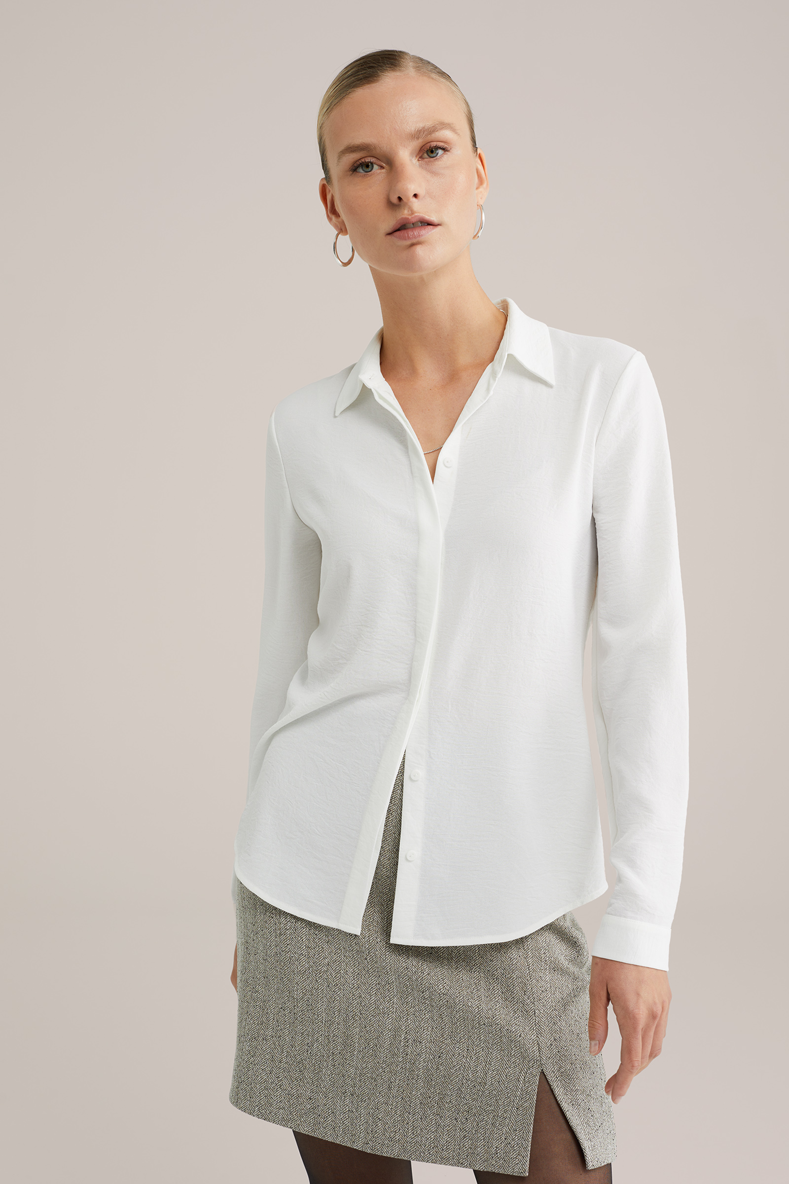 Dames blouse met fijne structuur | wefashion.nl