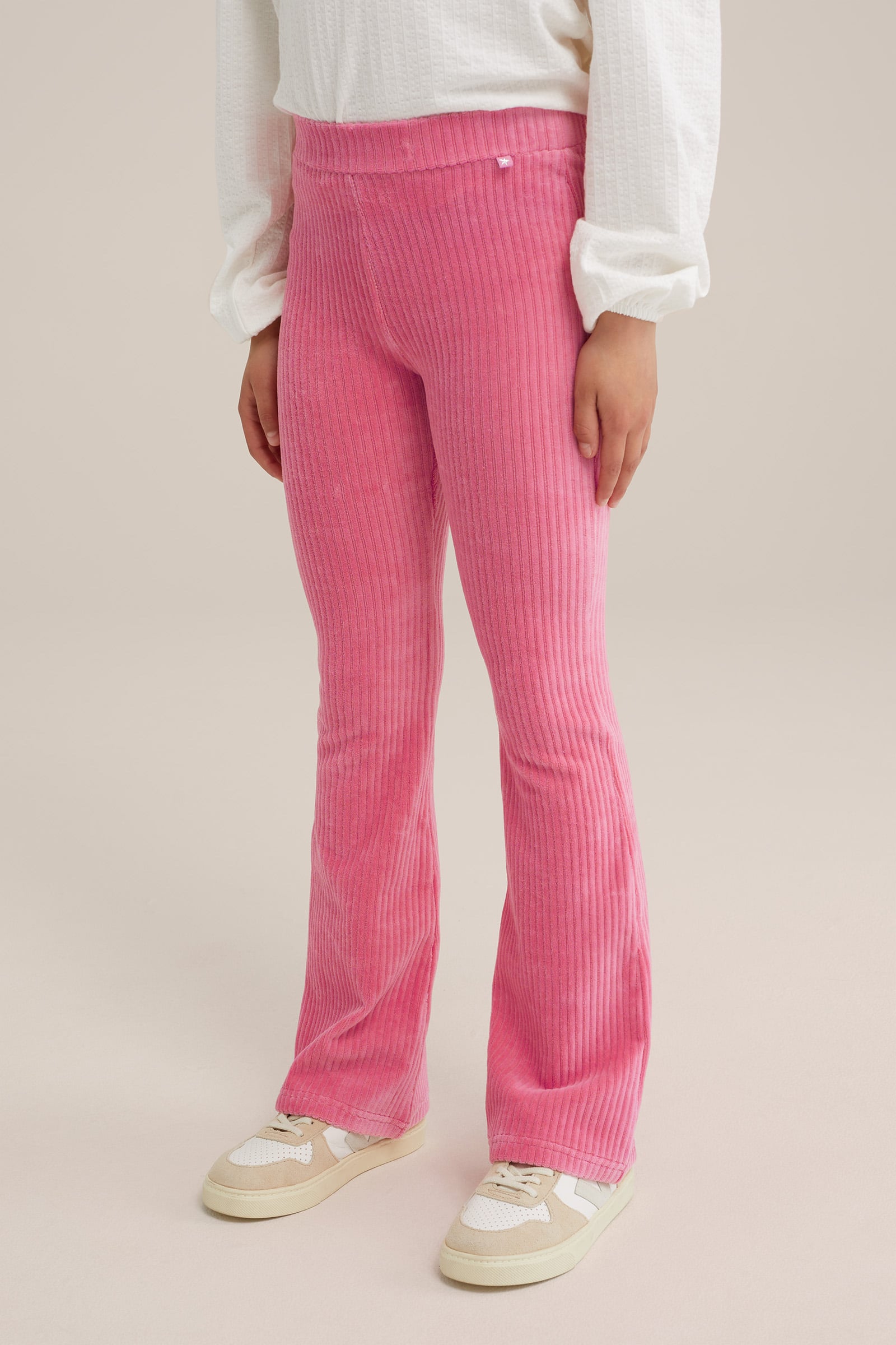 Meisjes velvet flared legging van ribstof | wefashion.com