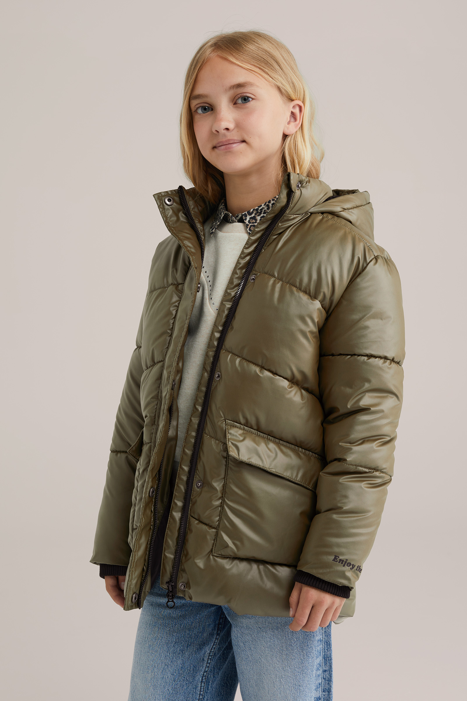 Meisjes jas met metallic look | wefashion.com