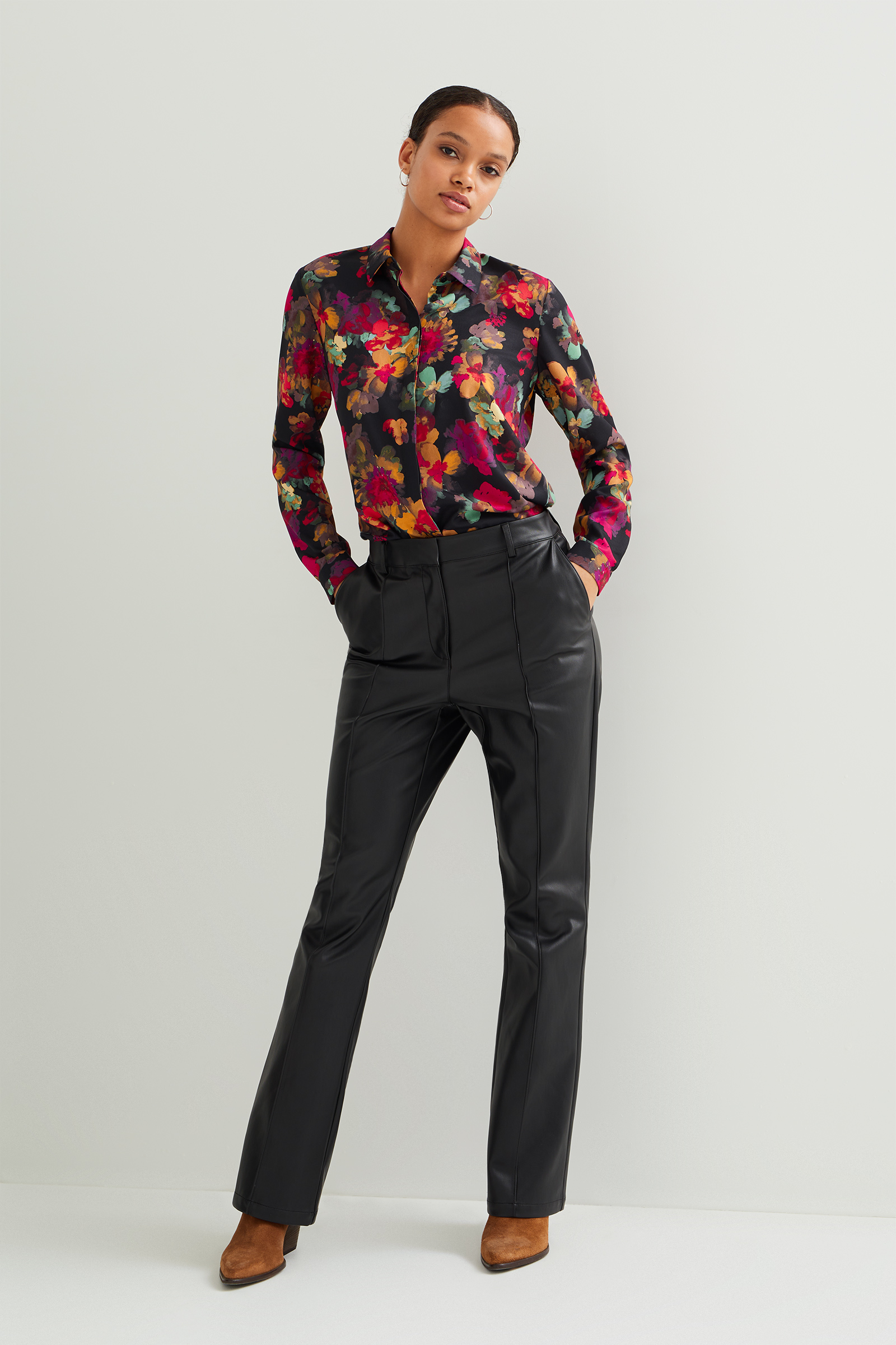 Dames blouse met fijne structuur | wefashion.com