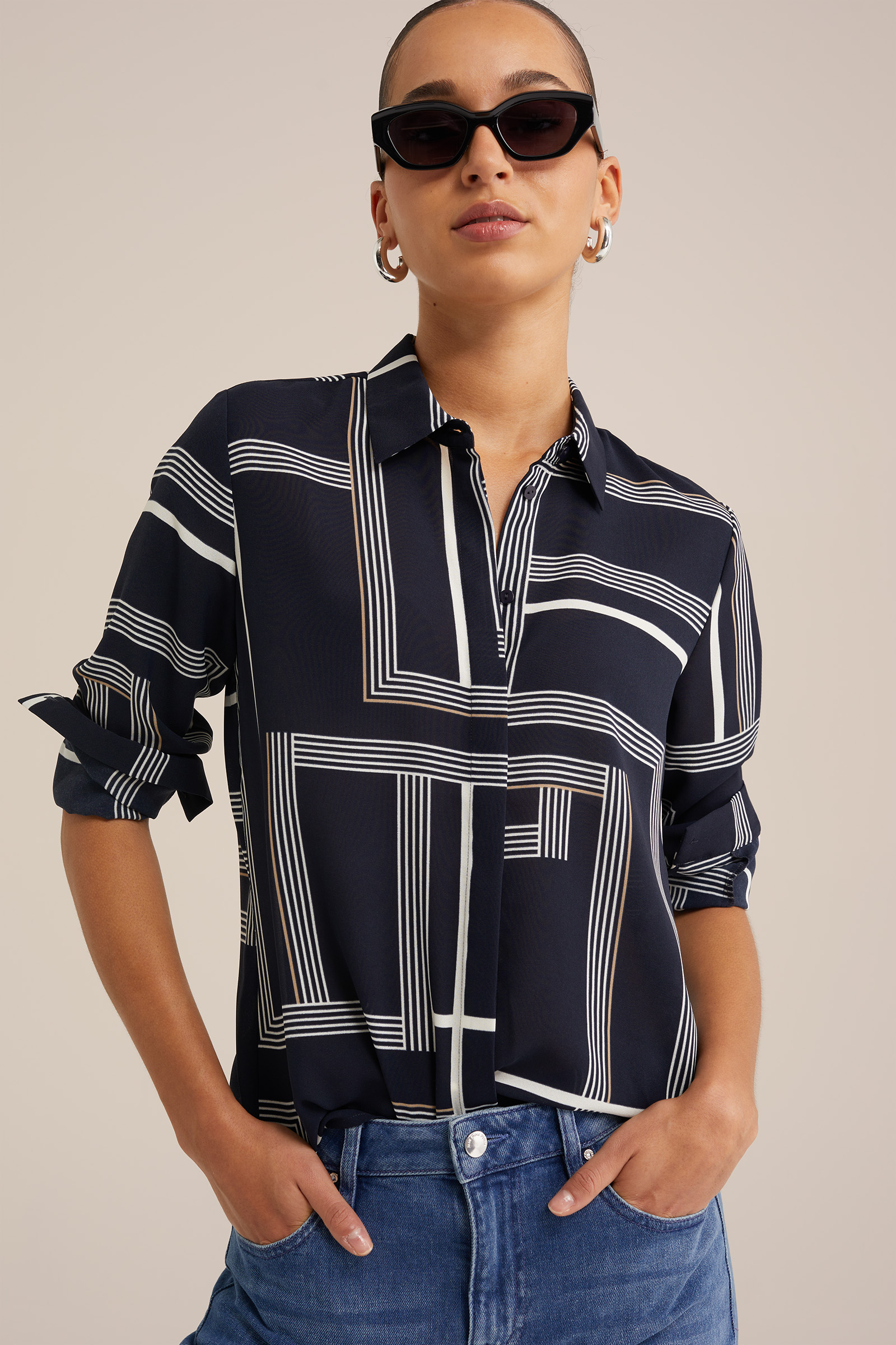 Dames blouse met structuur | wefashion.com